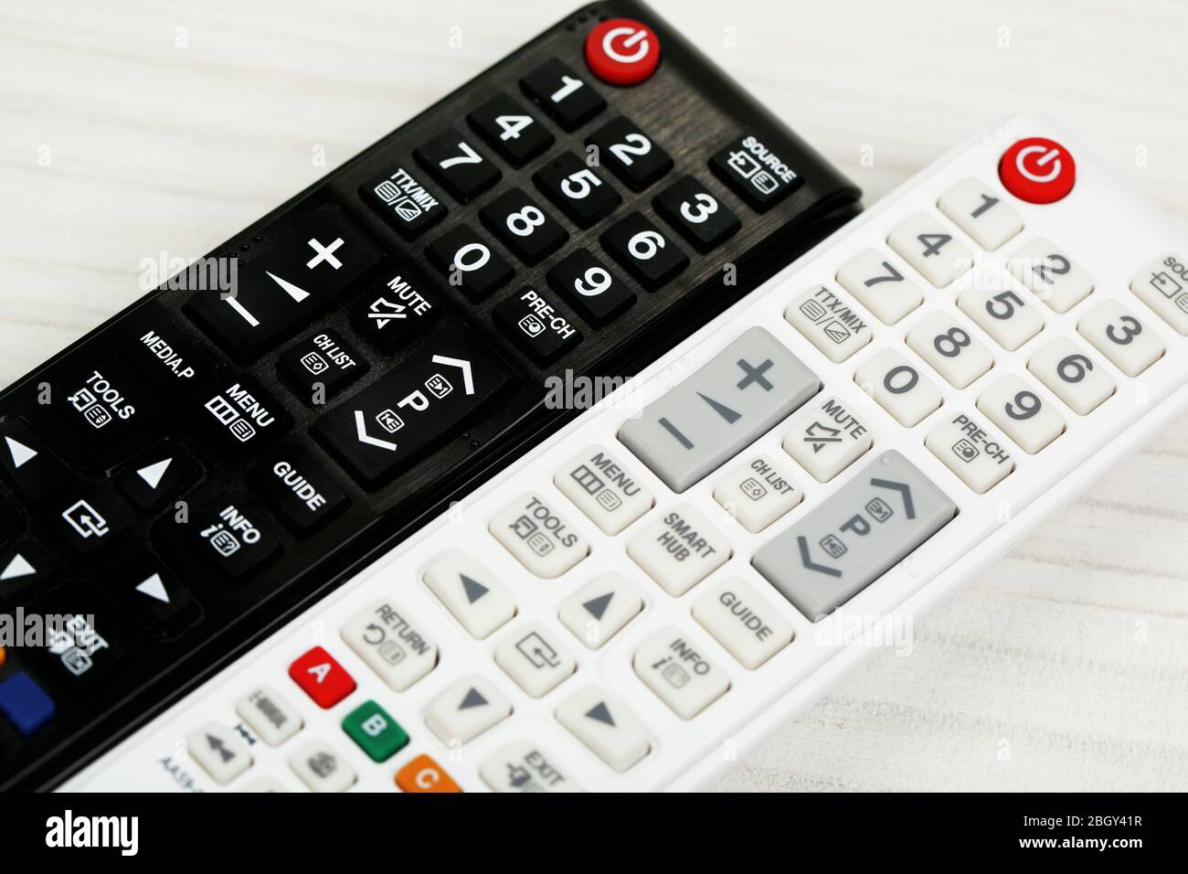 Closeup two television remote hi-res stock photography and images - Alamy