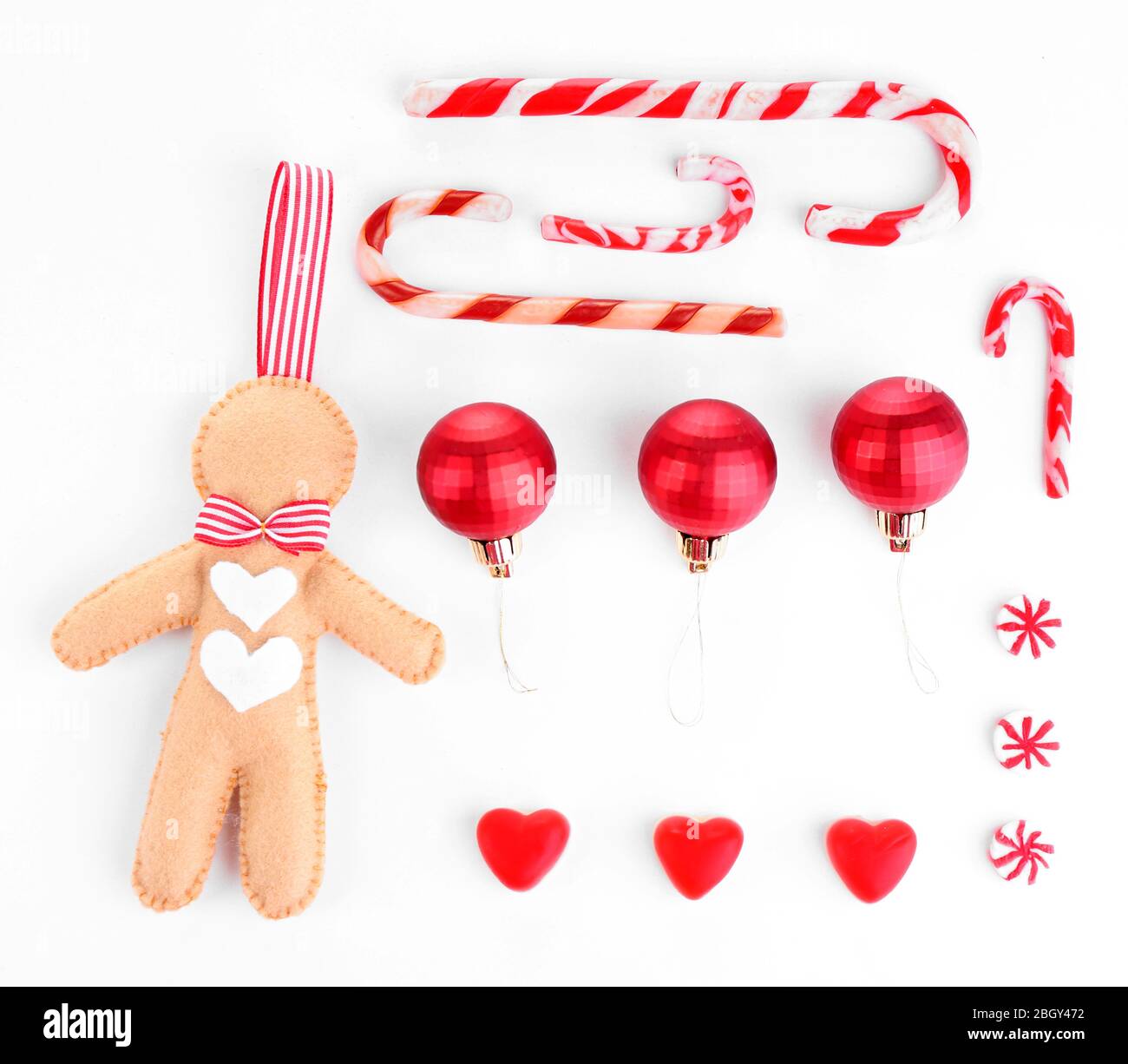 Collection of Christmas objects isolated on white Stock Photo - Alamy