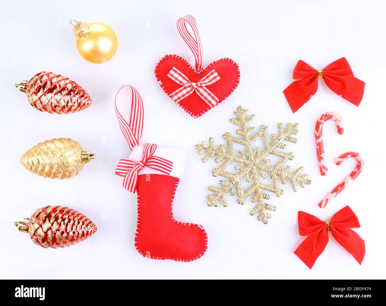 Collection of Christmas objects isolated on white Stock Photo - Alamy