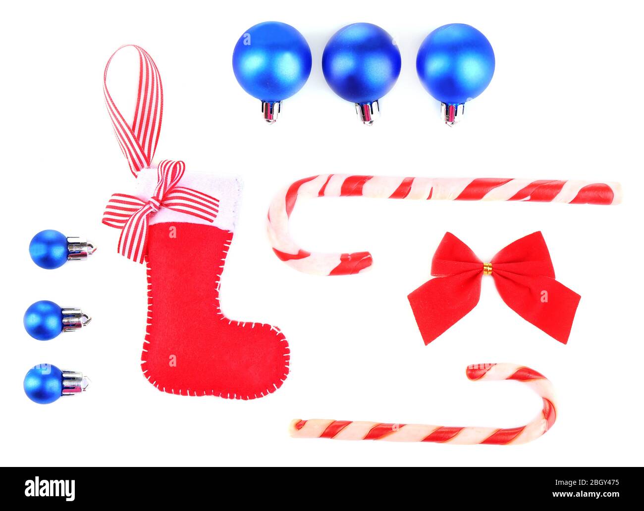 Collection of Christmas objects isolated on white Stock Photo - Alamy