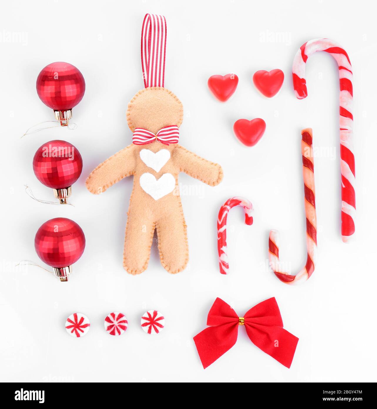 Collection of Christmas objects isolated on white Stock Photo - Alamy
