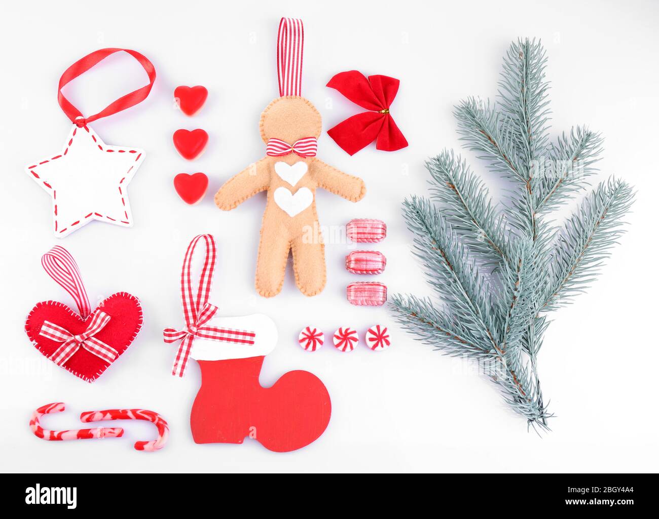 Collection of Christmas objects isolated on white Stock Photo - Alamy