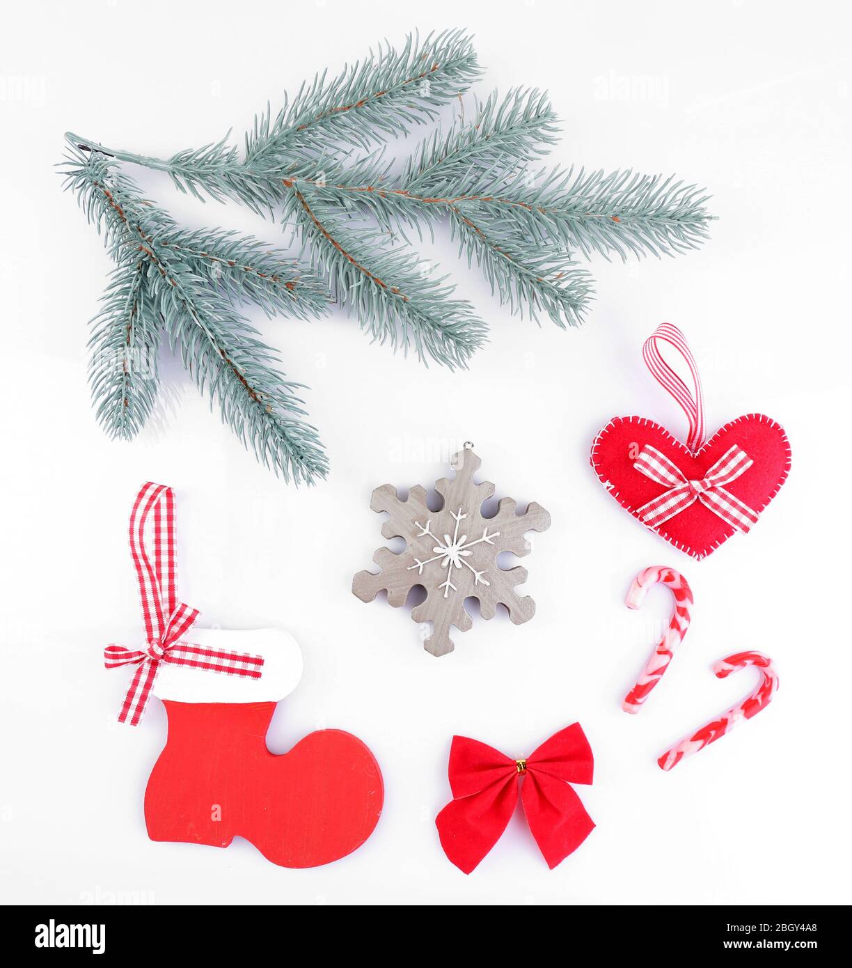 Collection of Christmas objects isolated on white Stock Photo - Alamy