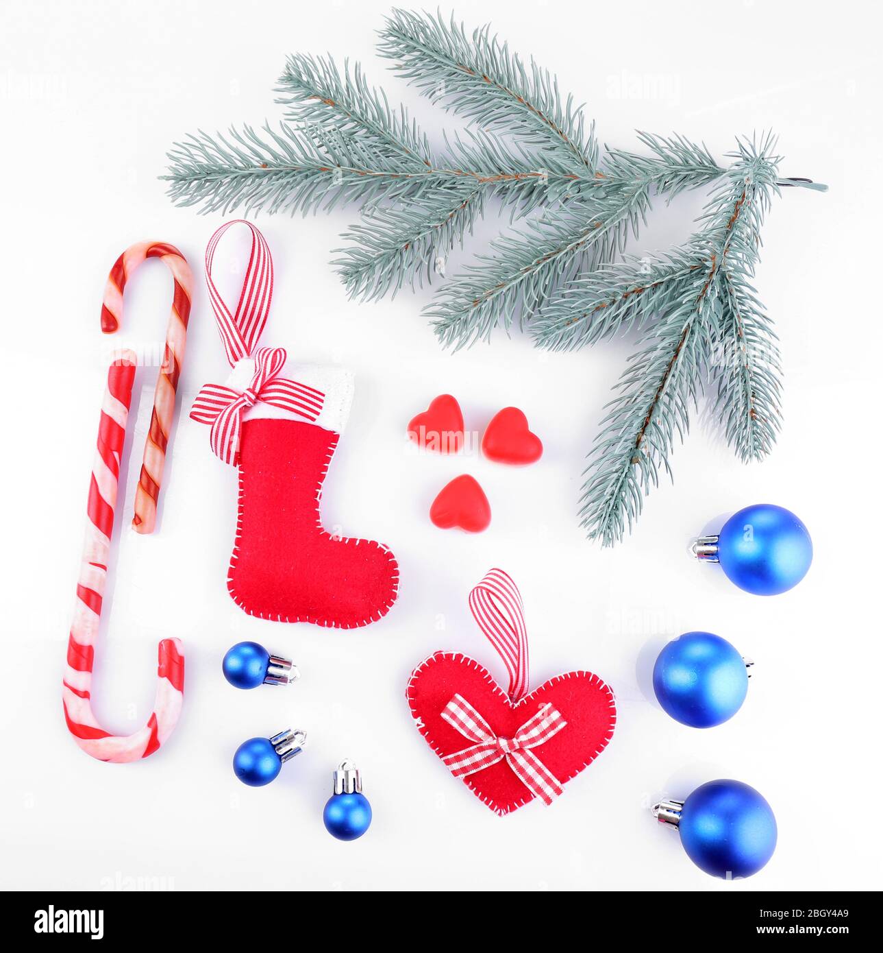 Collection of Christmas objects isolated on white Stock Photo - Alamy