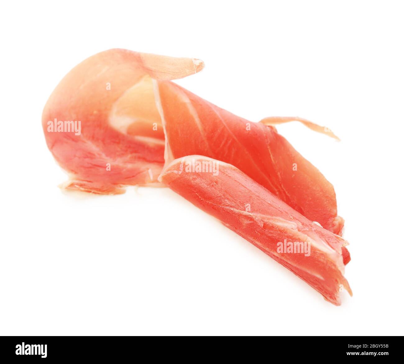 Sliced of jamon isolated on white background Stock Photo - Alamy