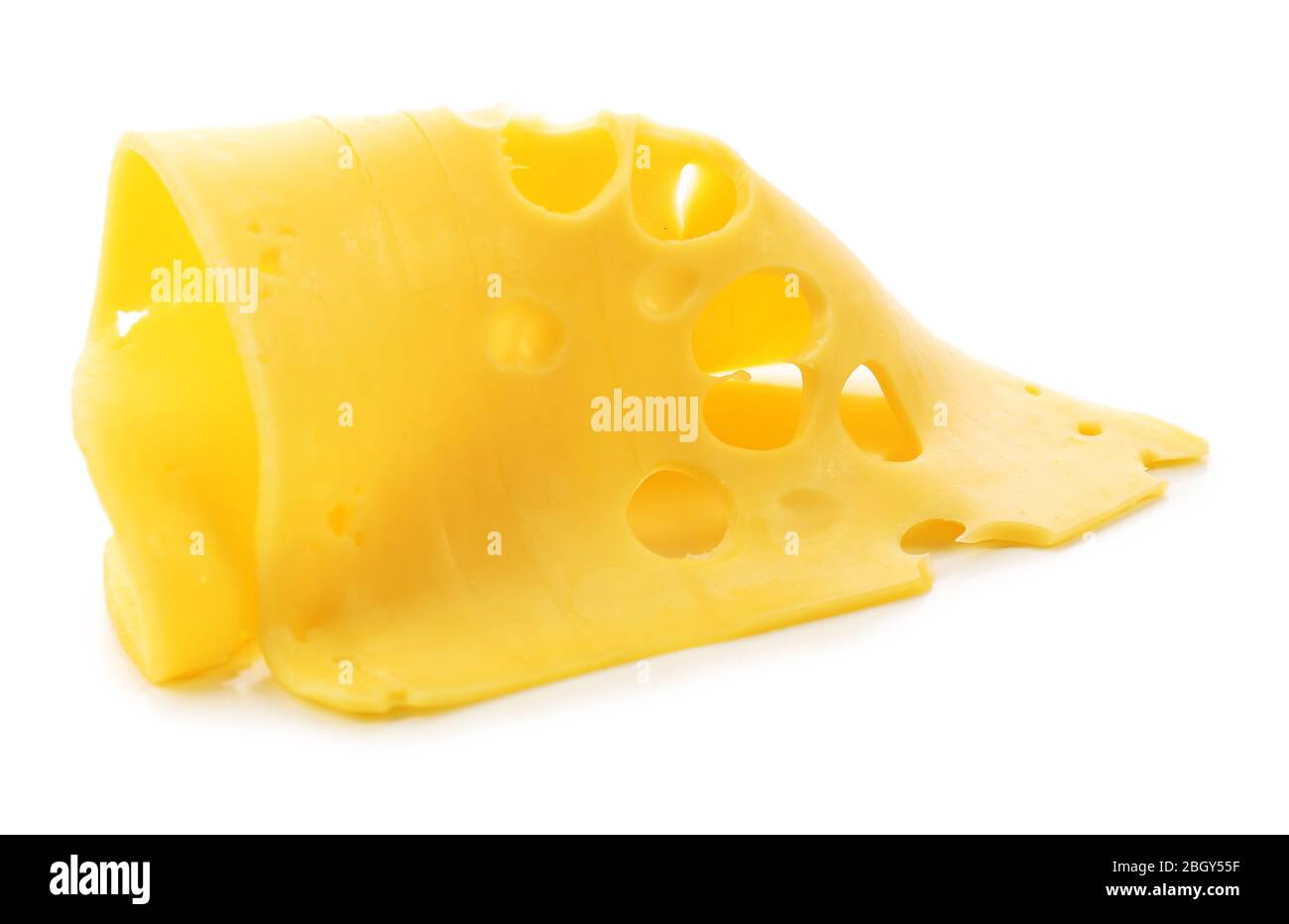 Sliced cheese isolated on white background Stock Photo - Alamy