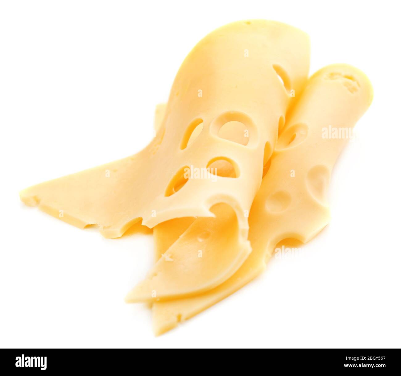 Sliced cheese isolated on white background Stock Photo - Alamy