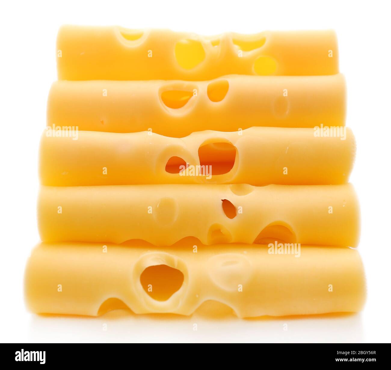 Sliced cheese isolated on white background Stock Photo - Alamy