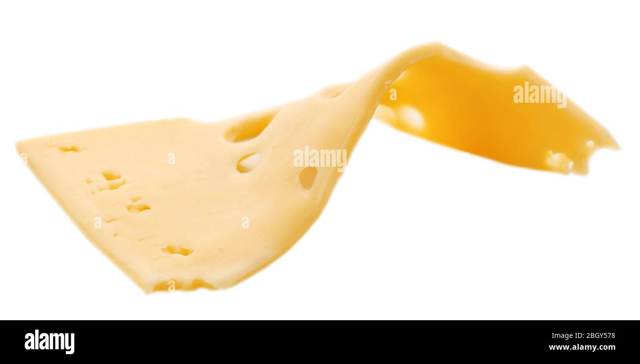 Sliced cheese isolated on white background Stock Photo - Alamy