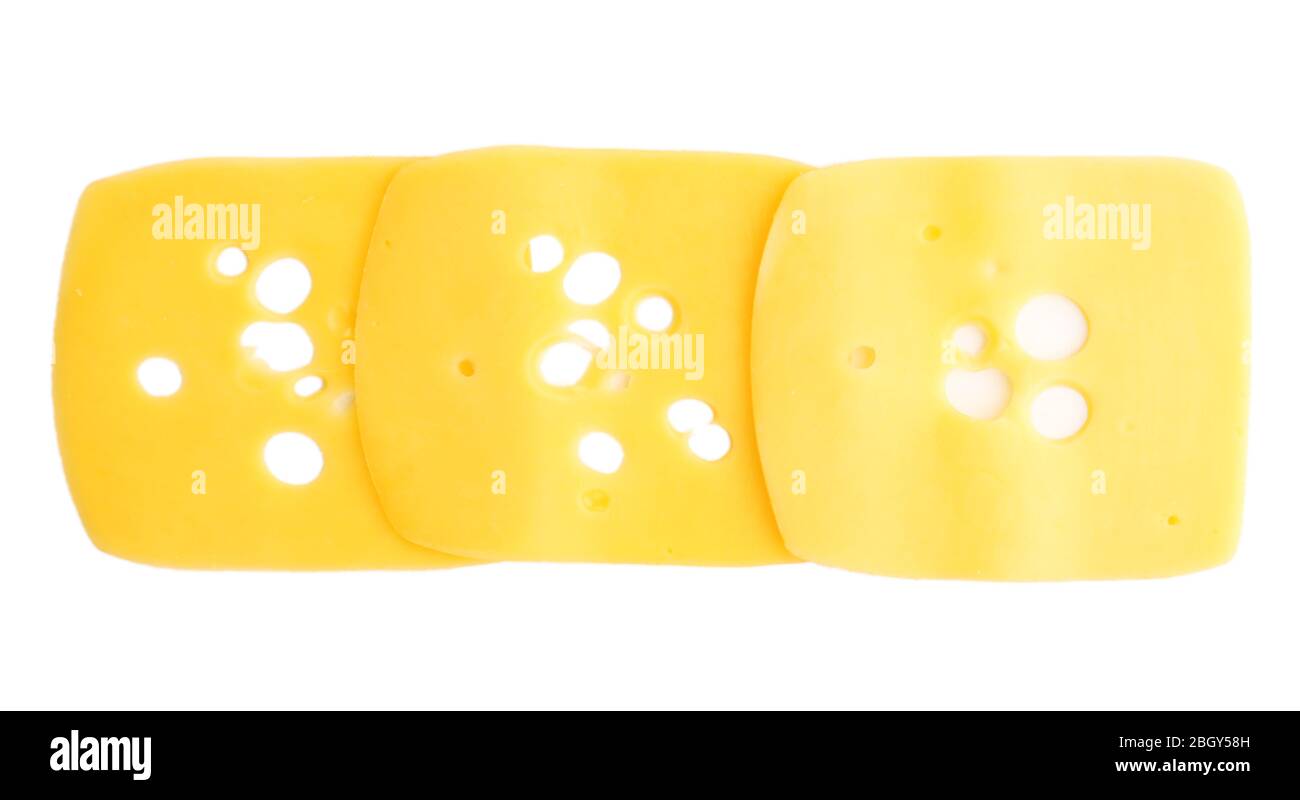 Sliced cheese isolated on white background Stock Photo - Alamy