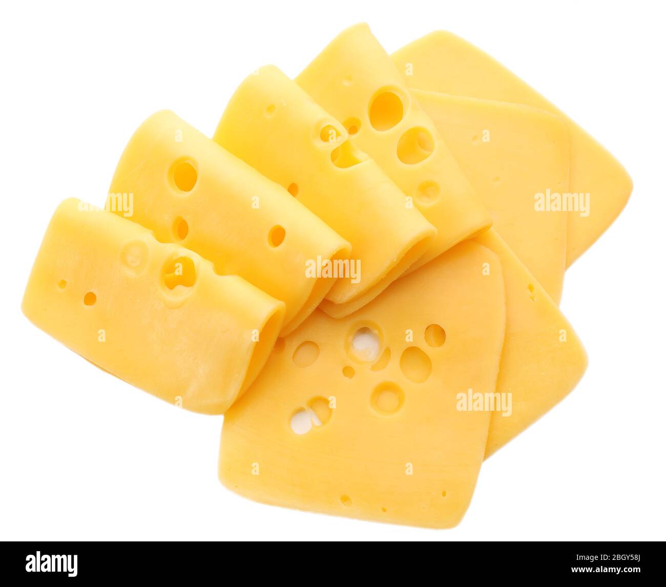 Sliced cheese isolated on white background Stock Photo - Alamy