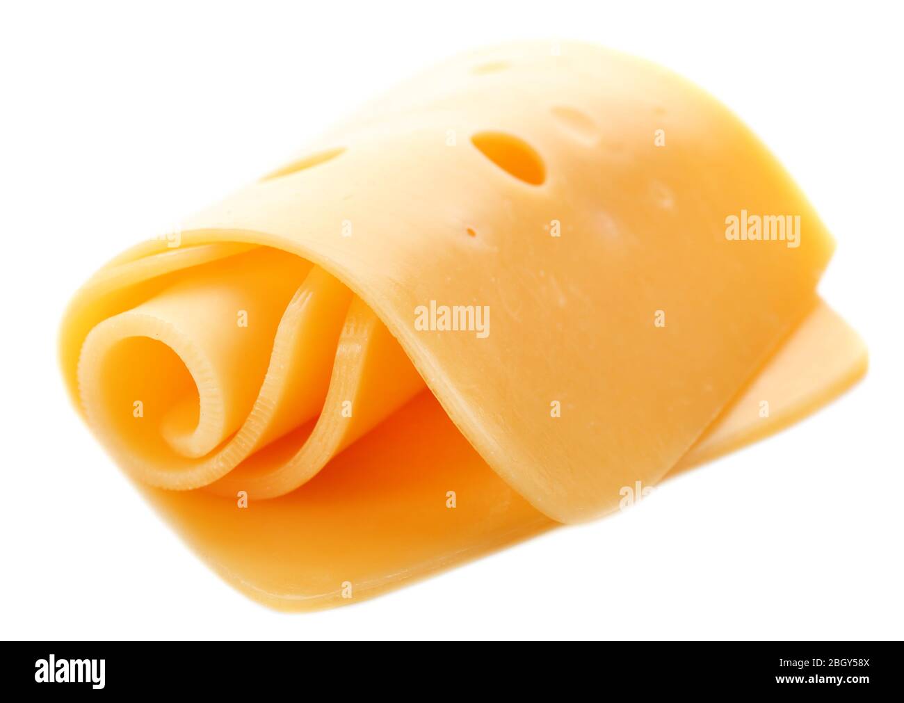 Sliced cheese isolated on white Stock Photo - Alamy