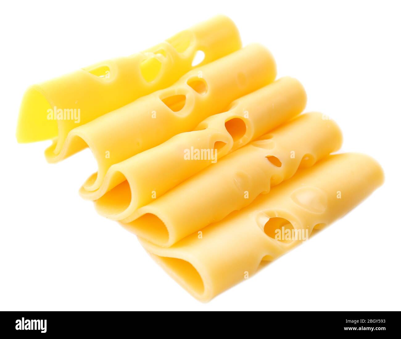 Sliced cheese isolated on white background Stock Photo - Alamy