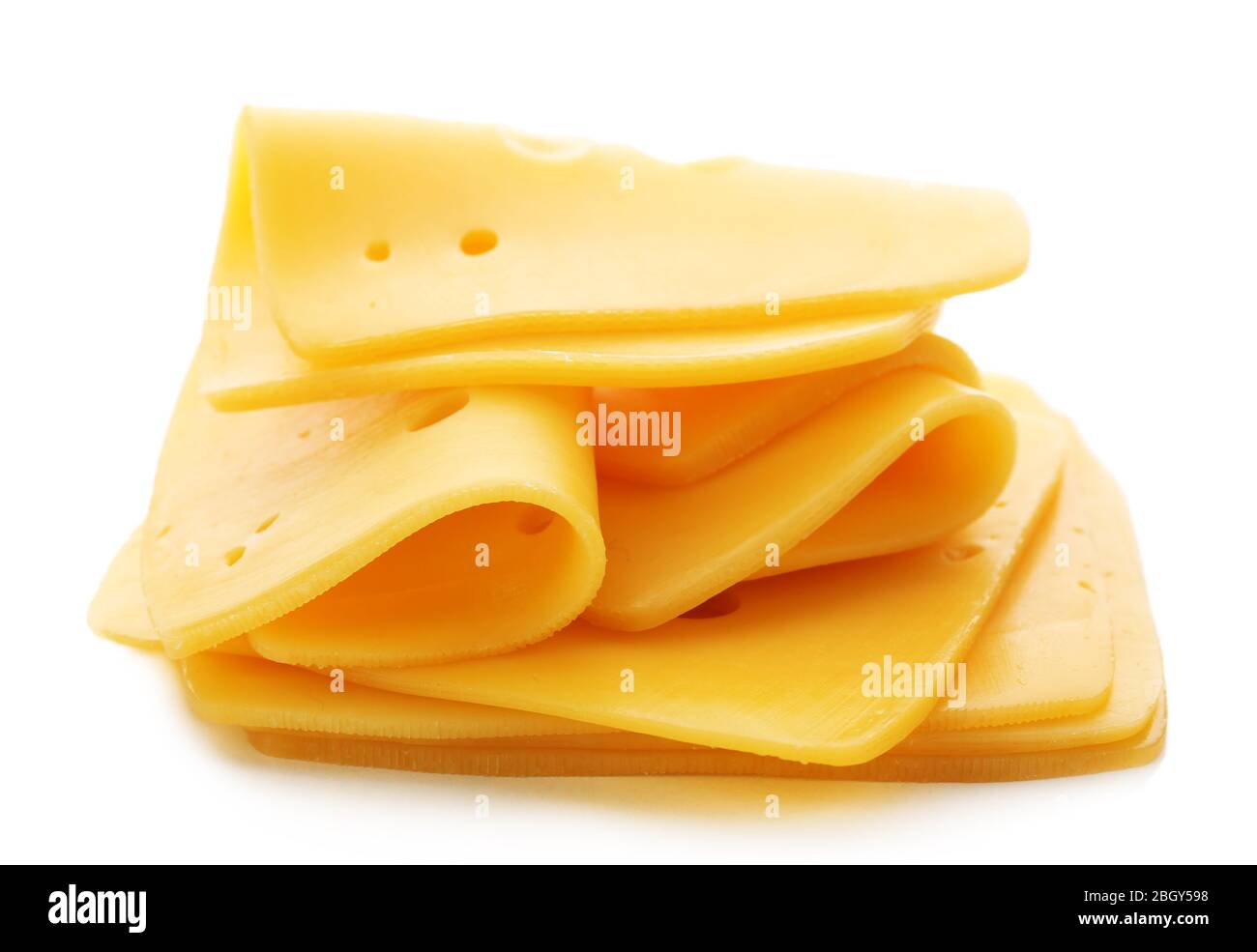Sliced cheese isolated on white background Stock Photo - Alamy