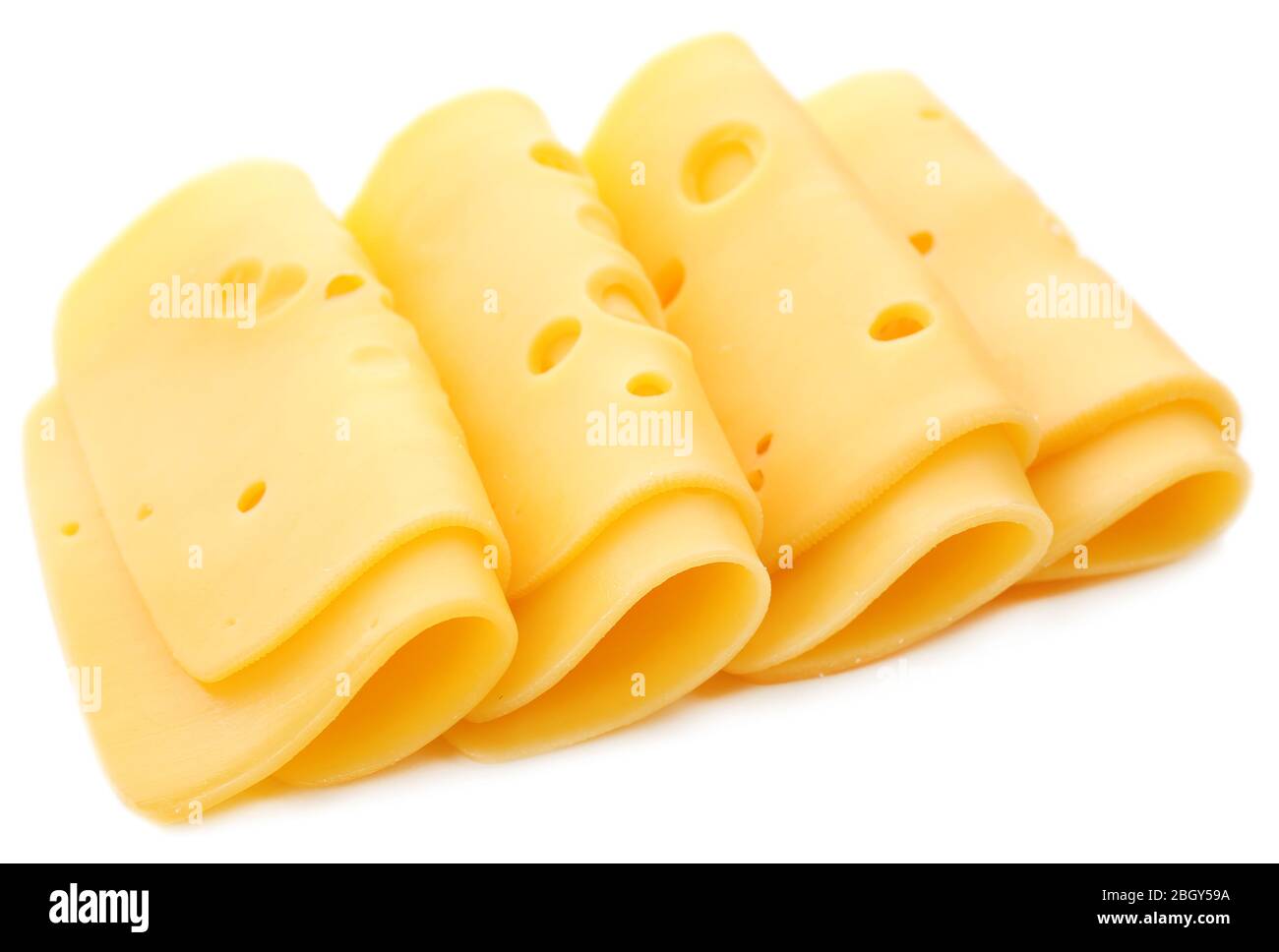 Sliced cheese isolated on white background Stock Photo - Alamy