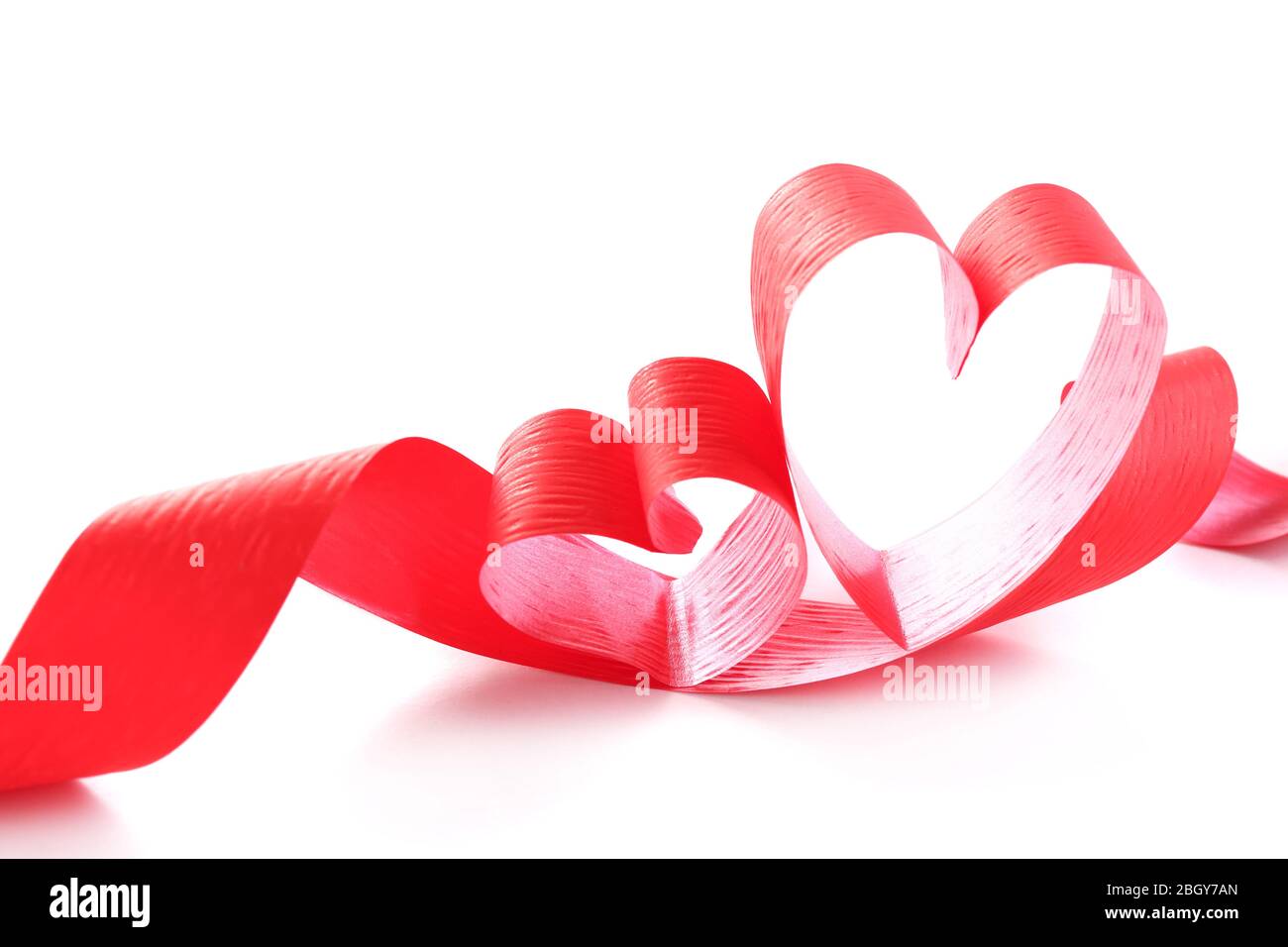Ribbon shaped as hearts isolated on white background Stock Photo - Alamy