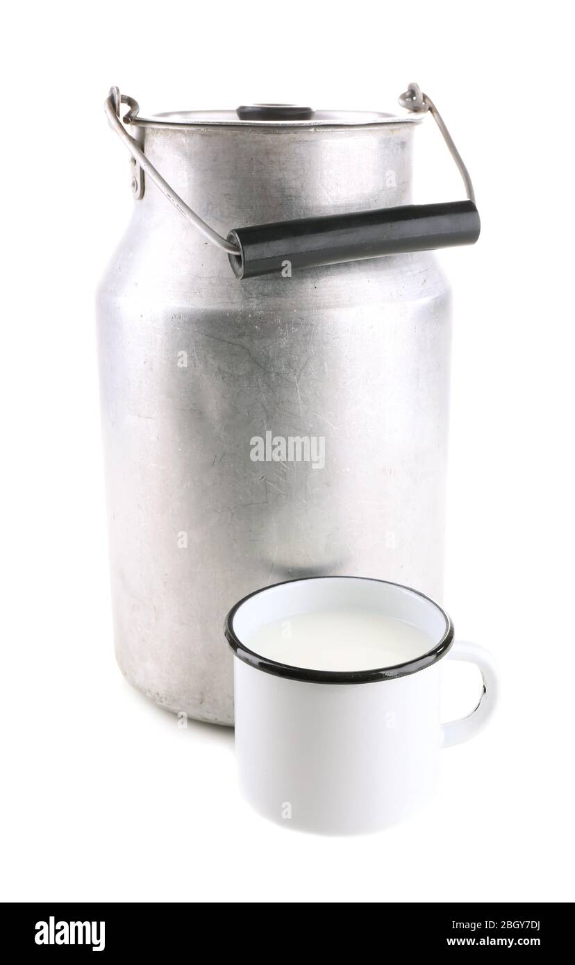 Retro metal milk can Cut Out Stock Images & Pictures - Alamy