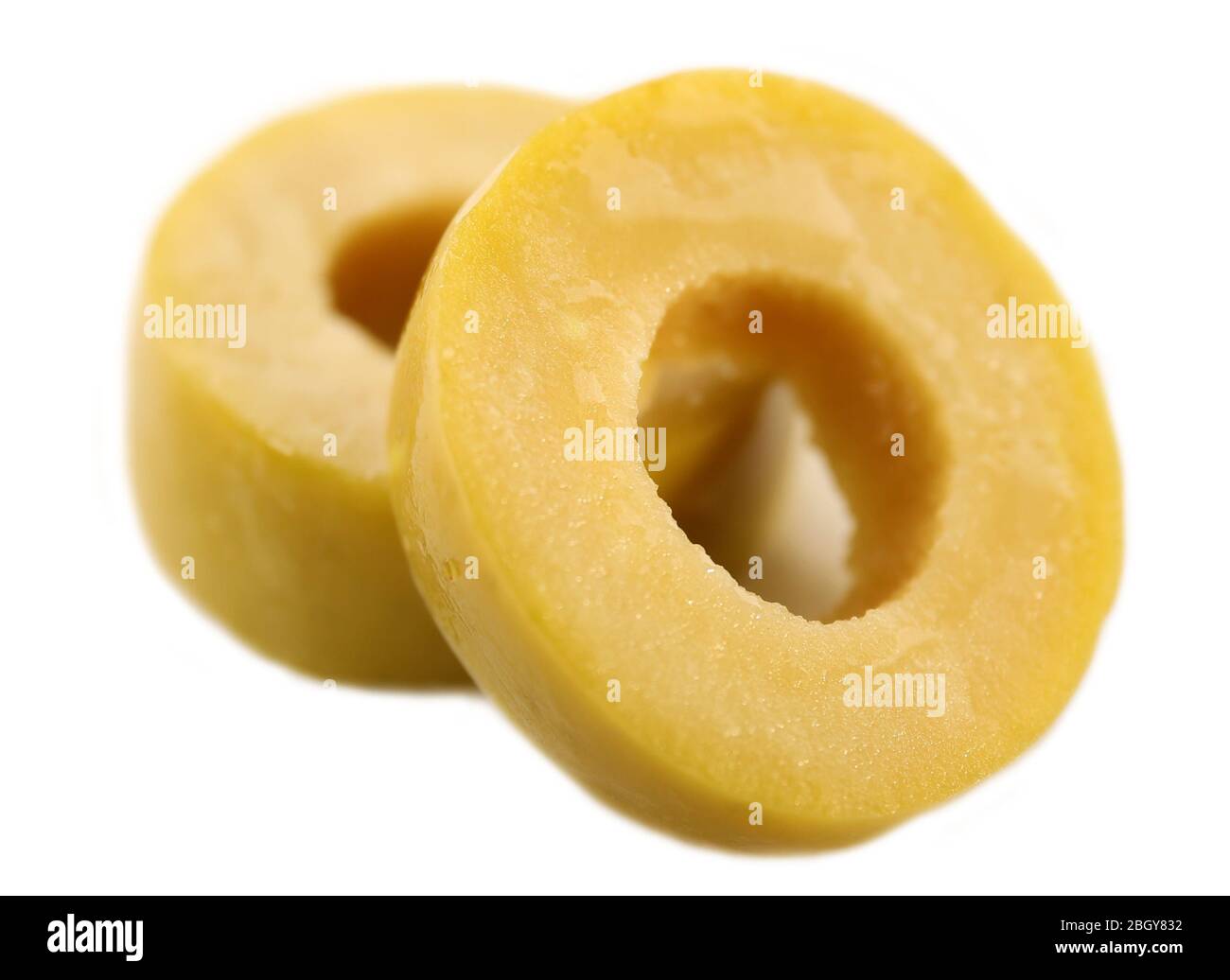 Cut olive rings isolated on white Stock Photo - Alamy