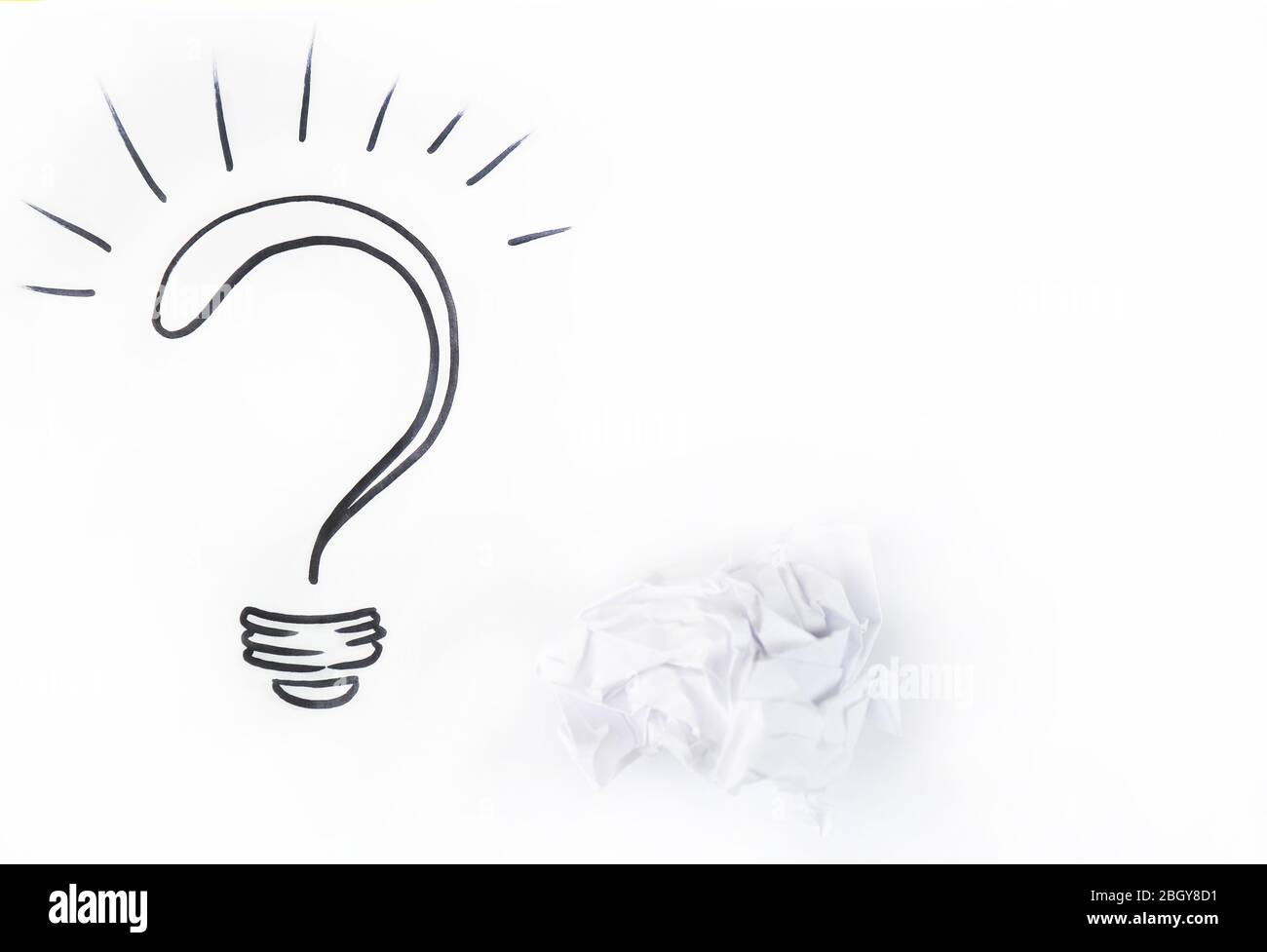 Question mark on sheet of paper, on white background Stock Photo - Alamy