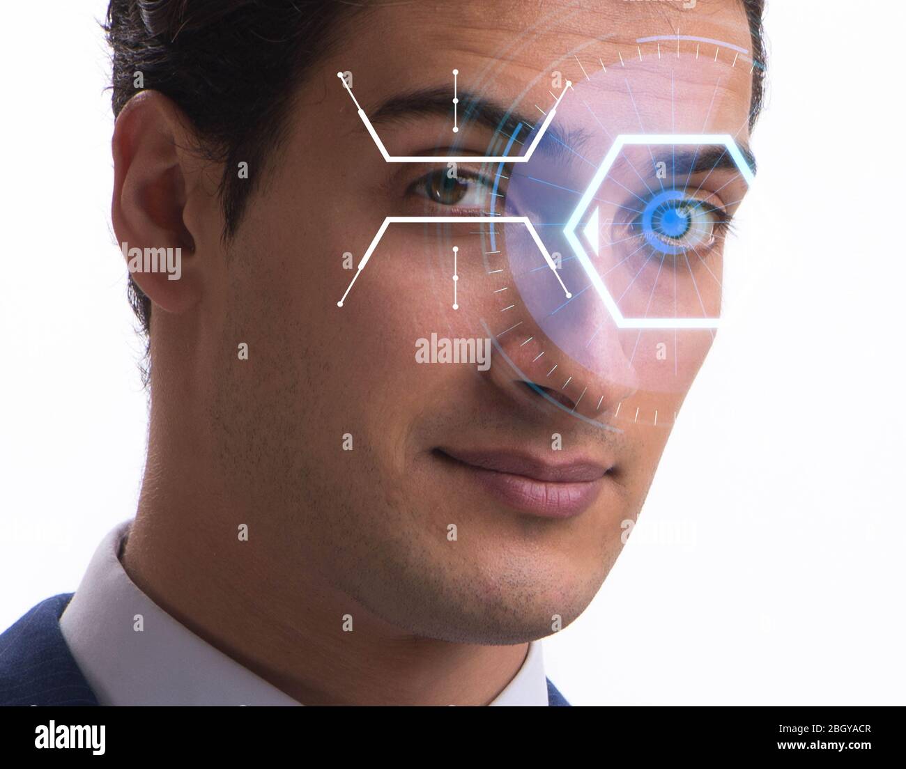 The concept of sensor implanted into human eye Stock Photo - Alamy