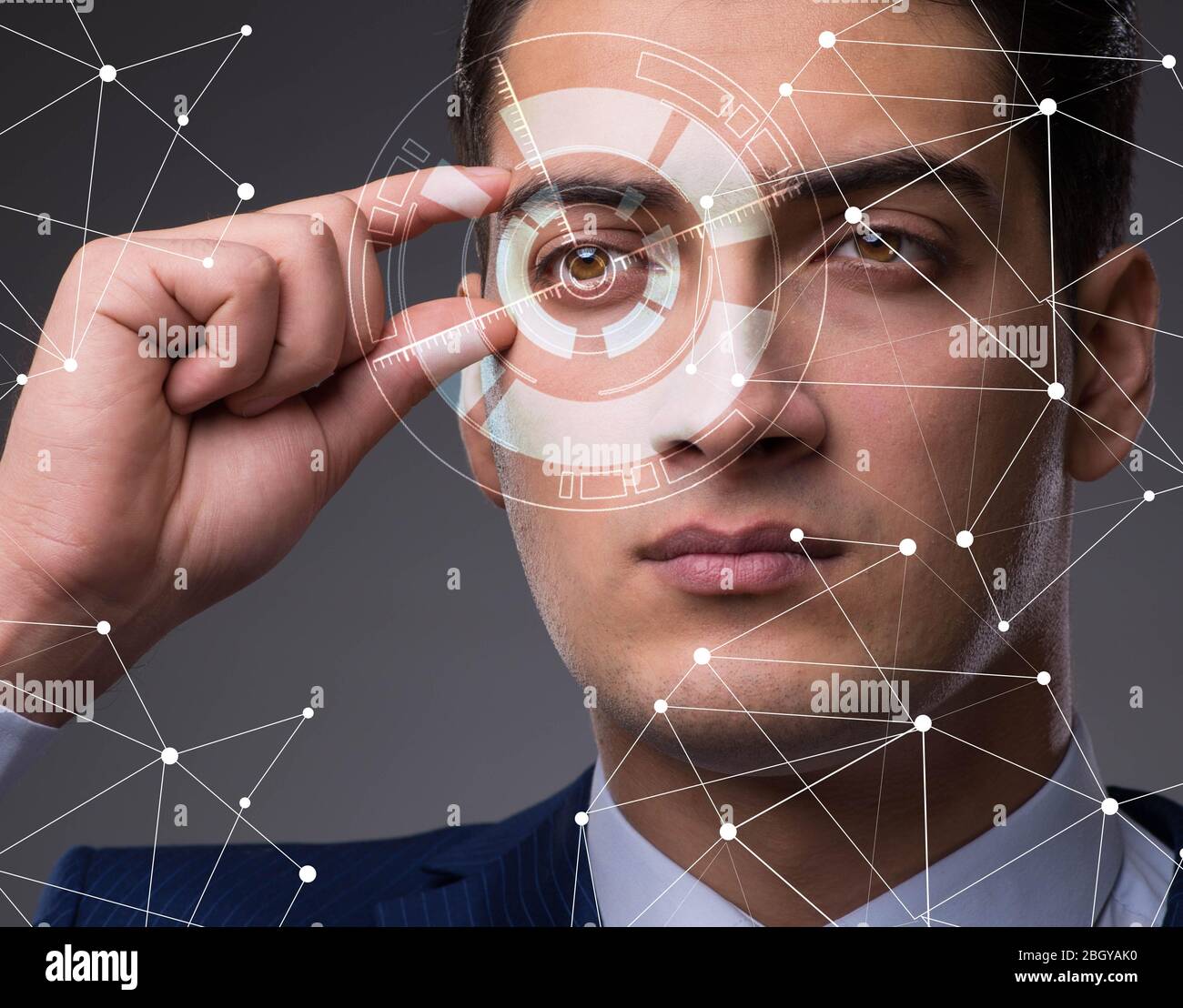The concept of sensor implanted into human eye Stock Photo - Alamy