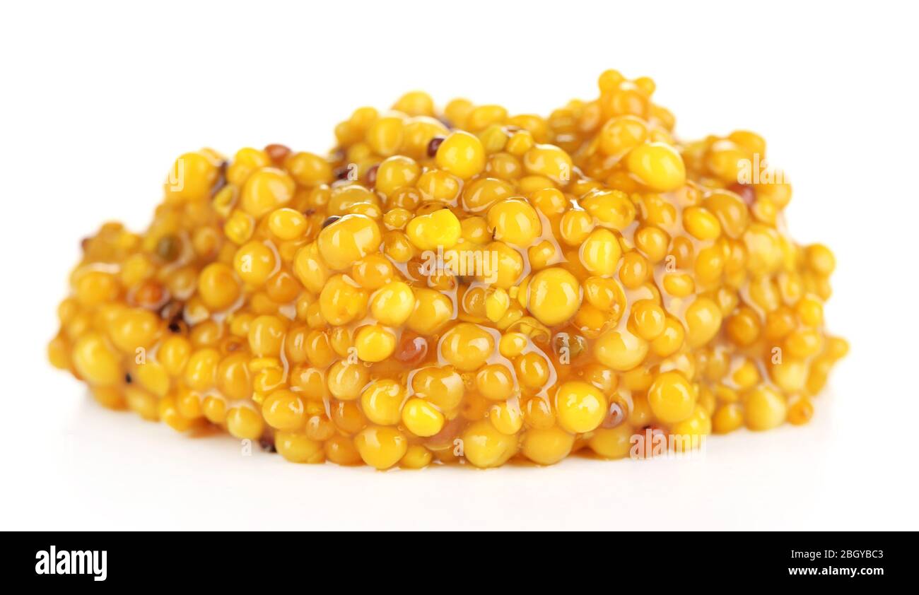 Pile of Dijon mustard isolated on white Stock Photo - Alamy