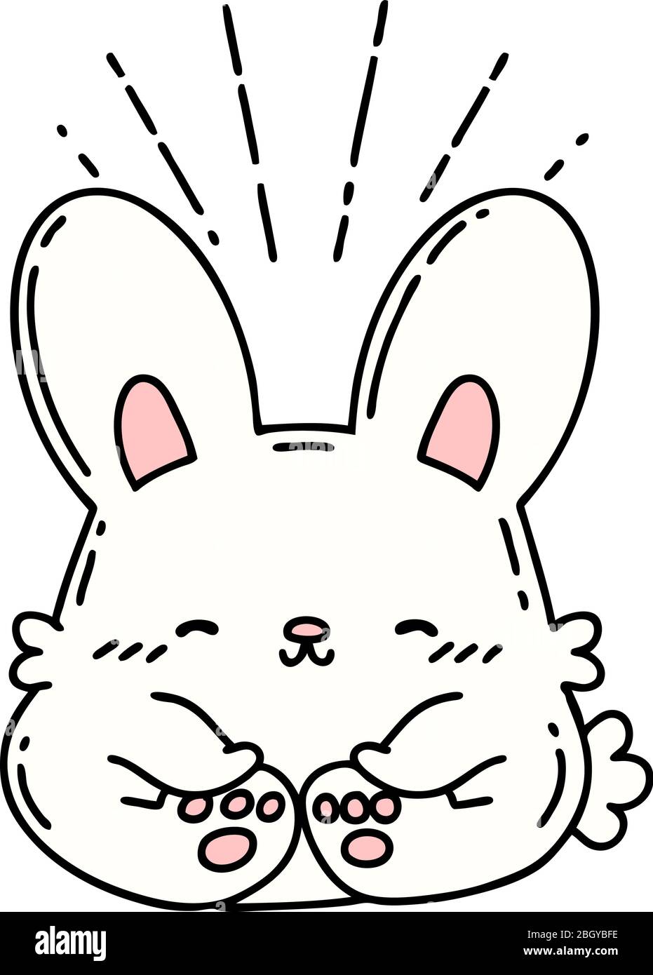 illustration of a traditional tattoo style happy rabbit Stock Vector ...