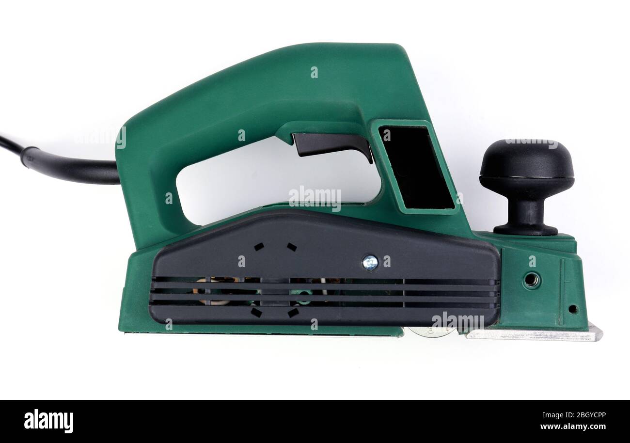 Electric hand wood planer Cut Out Stock Images & Pictures - Alamy
