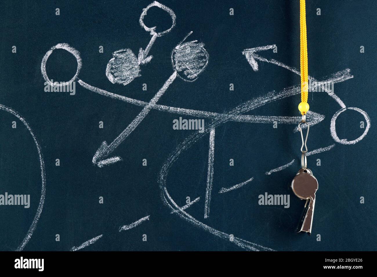 Scheme basketball game on blackboard background Stock Photo - Alamy