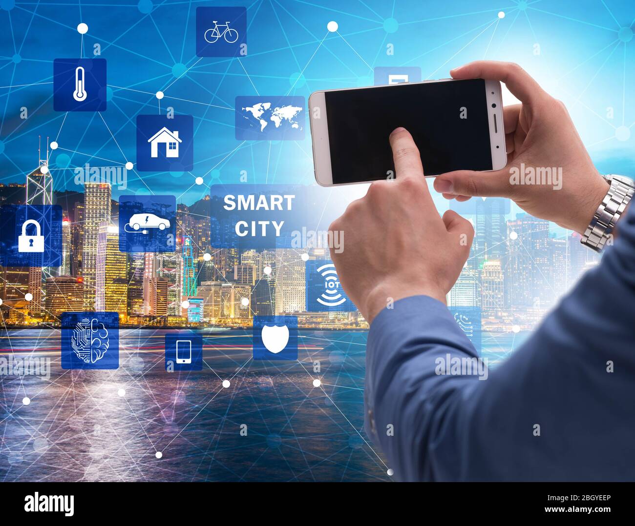 The smart city in innovation concept Stock Photo - Alamy