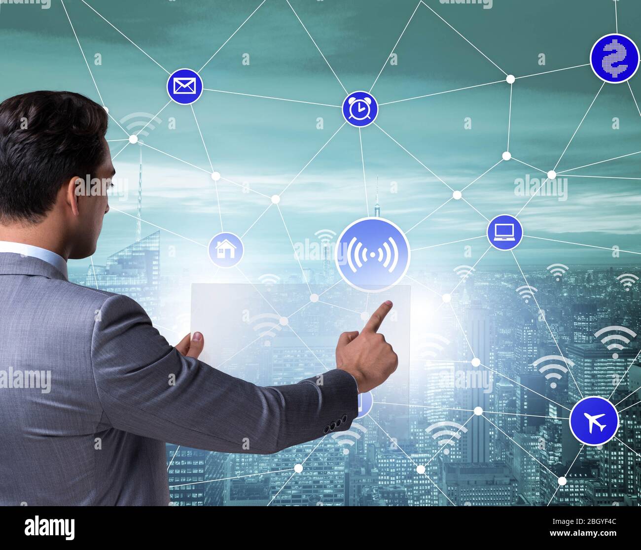 The smart city in innovation concept Stock Photo - Alamy