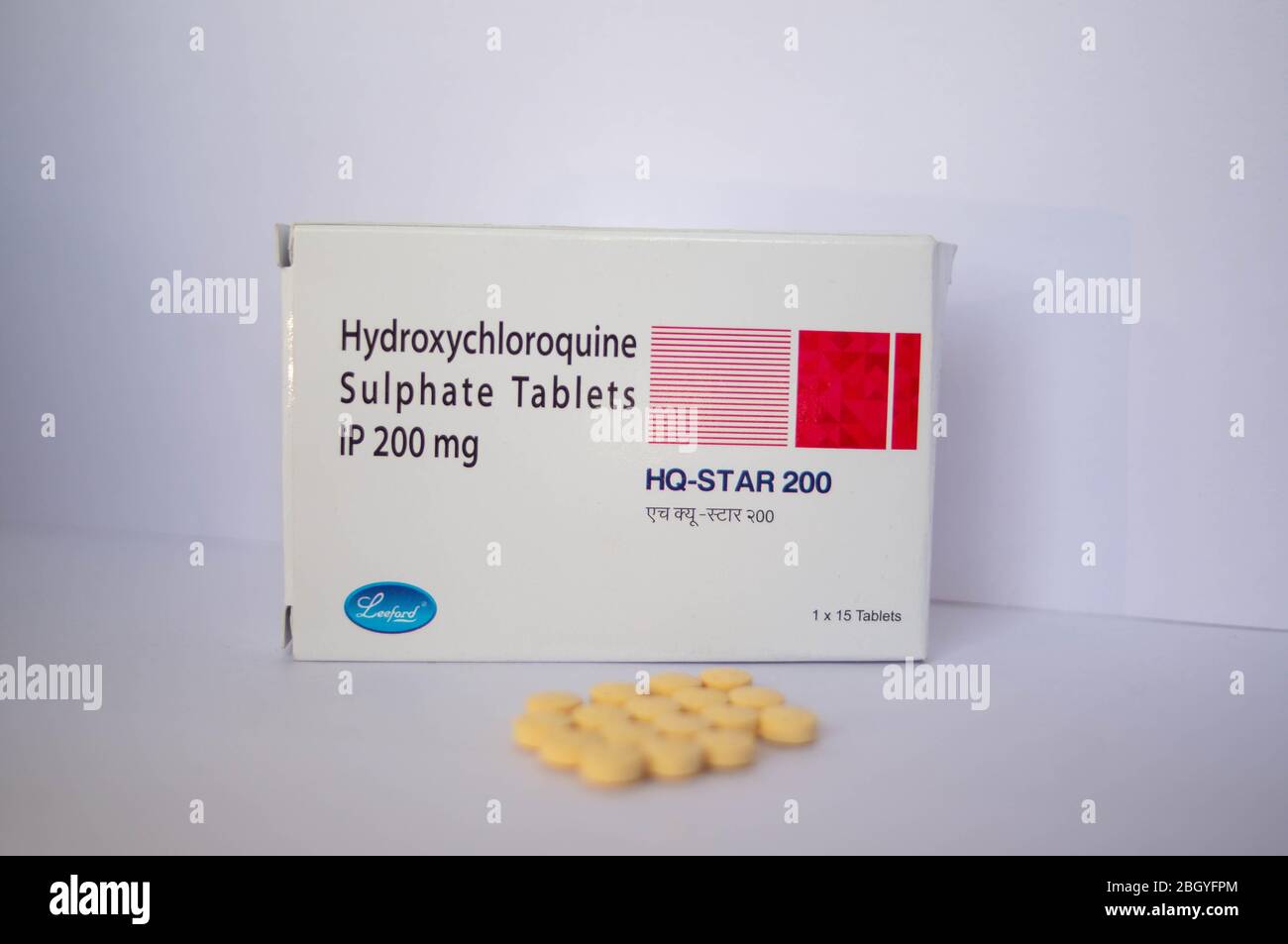 A box of hyroxychloroquine tablets on a prescription paper Stock Photo ...