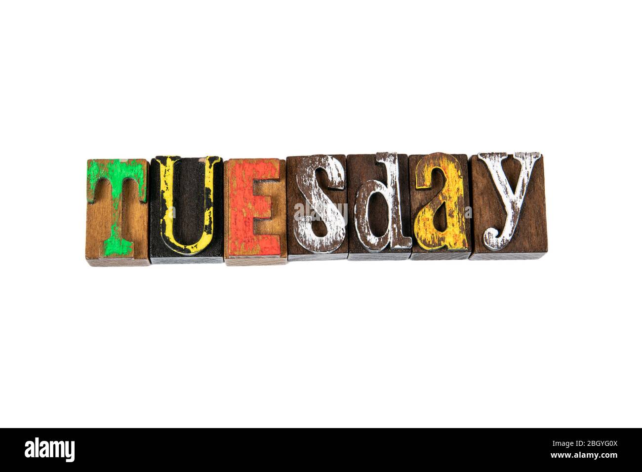 Tuesday. Workday, information, planning and success concept. Colored ...