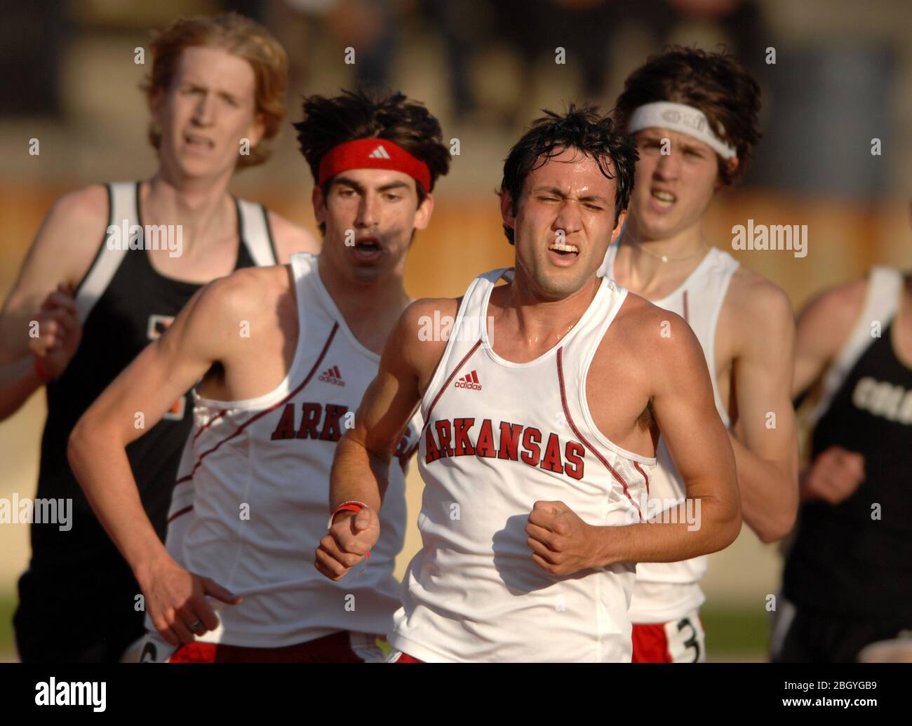 Walnut, United States. 13th Apr, 2007. Matt Munoz of Arkansas, center ...