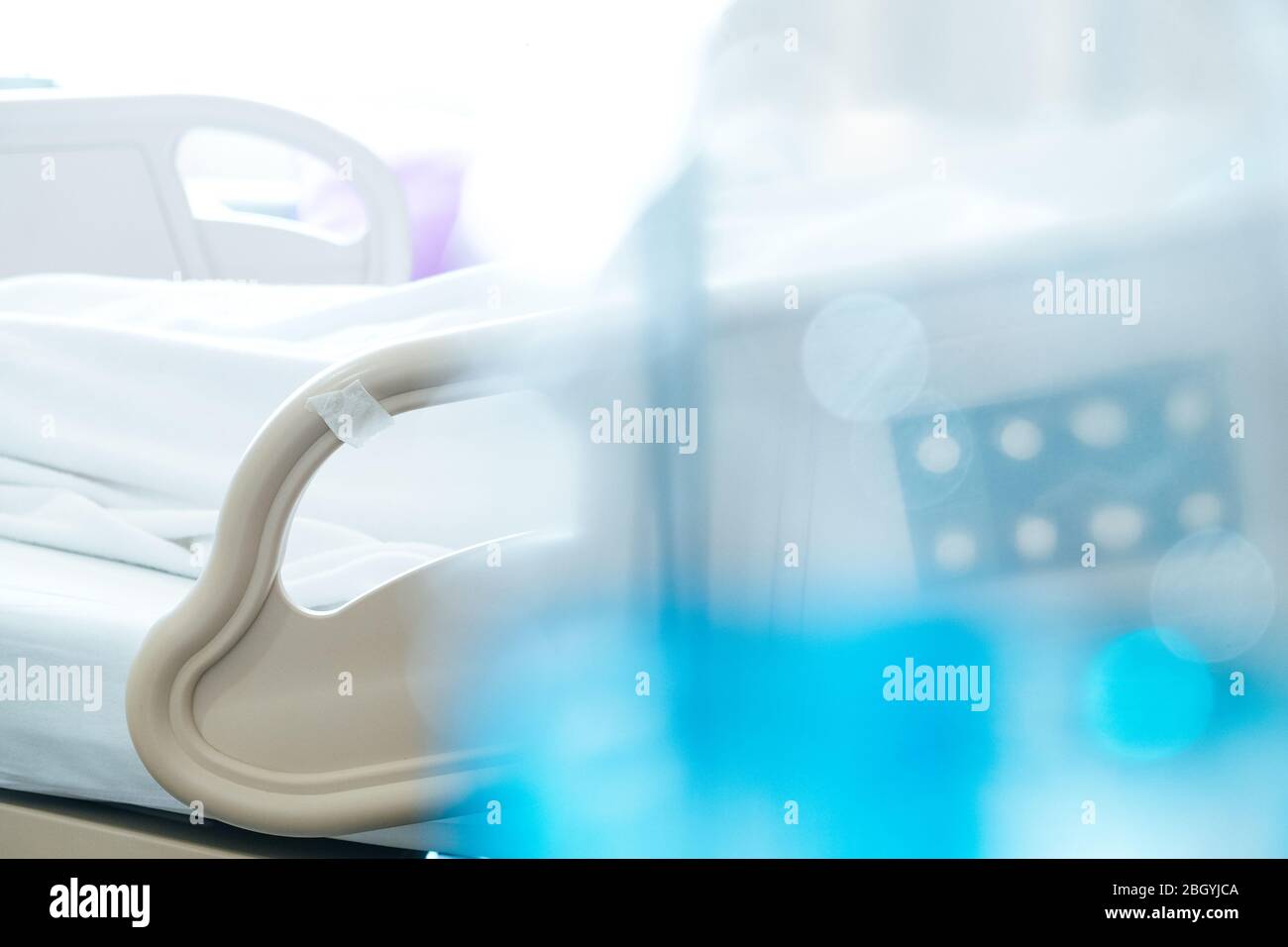 Abstract blur of Elderly patients in hospital bed background Stock ...
