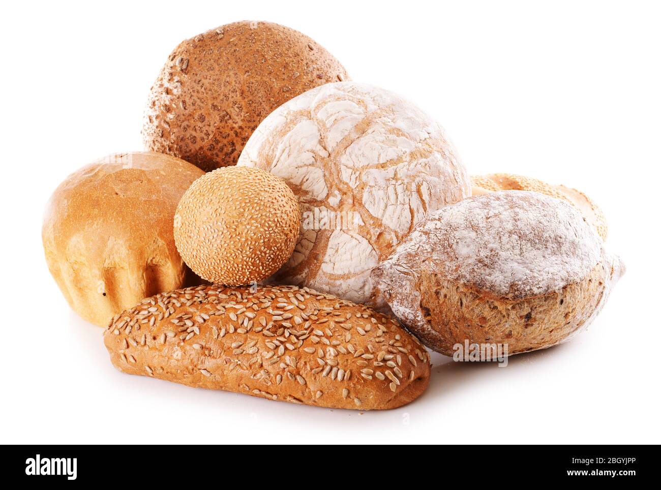 Different bread isolated on white Stock Photo - Alamy