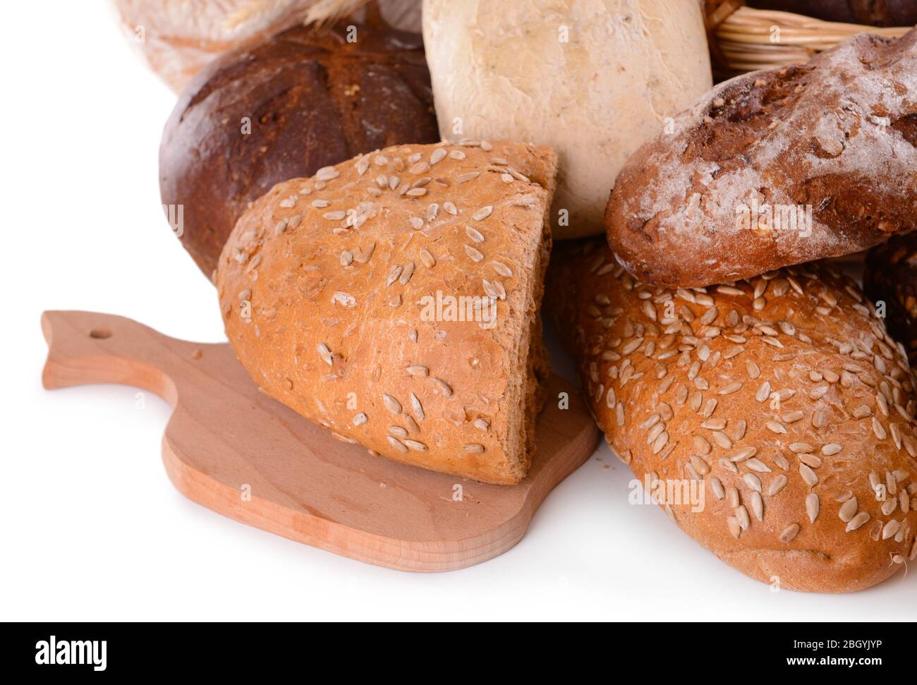 Different bread isolated on white Stock Photo - Alamy