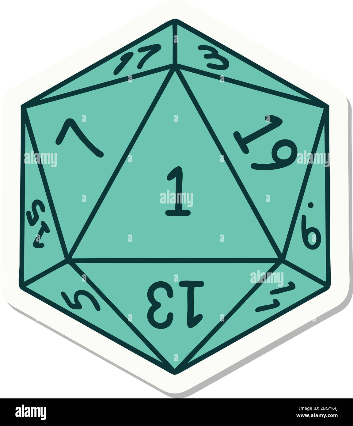 sticker of a natural 1 D20 dice roll Stock Vector Image & Art - Alamy
