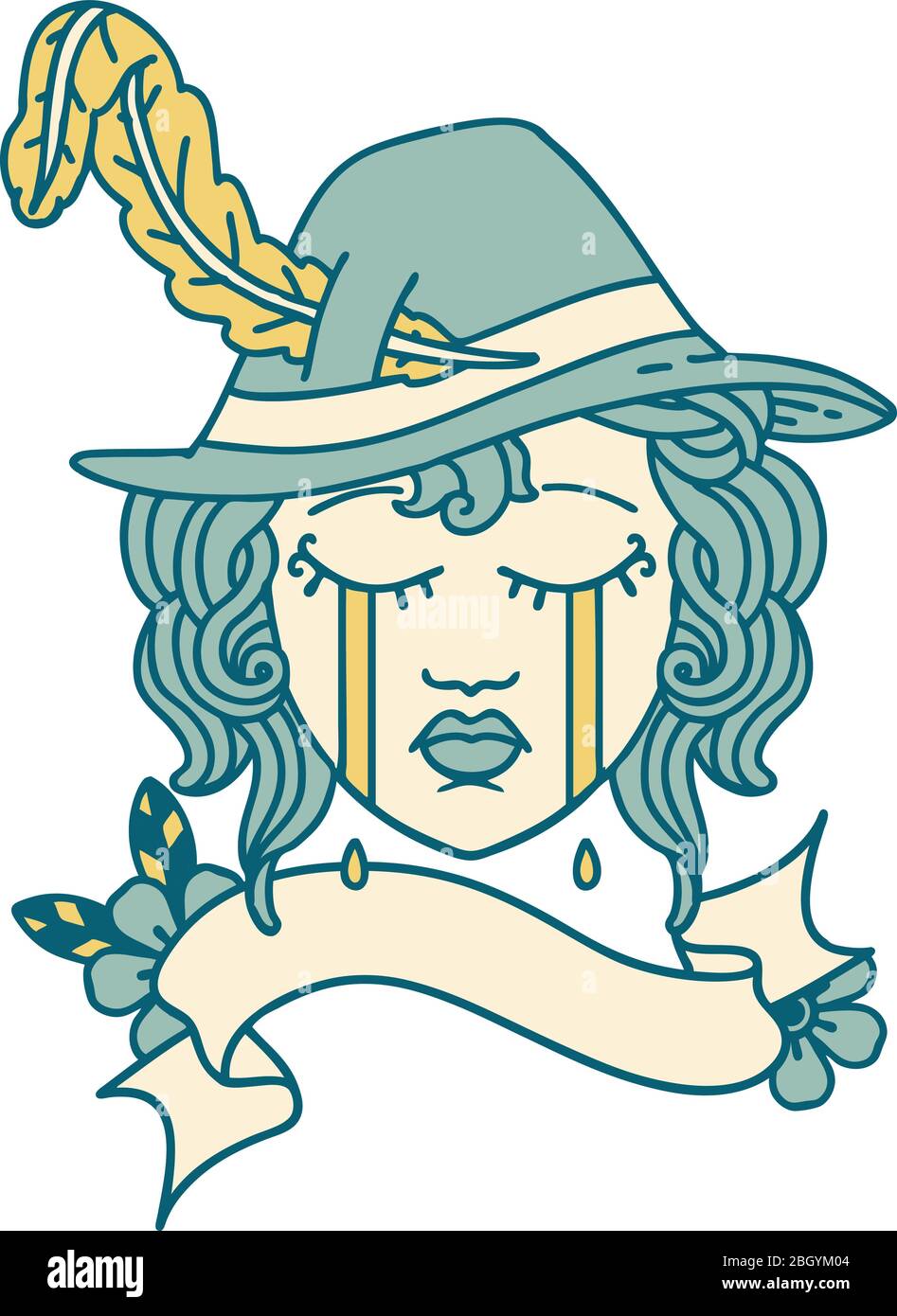 Retro Tattoo Style human bard character face Stock Vector Image & Art ...