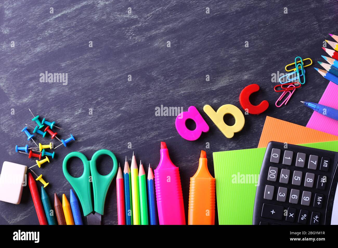 School supplies close-up Stock Photo - Alamy