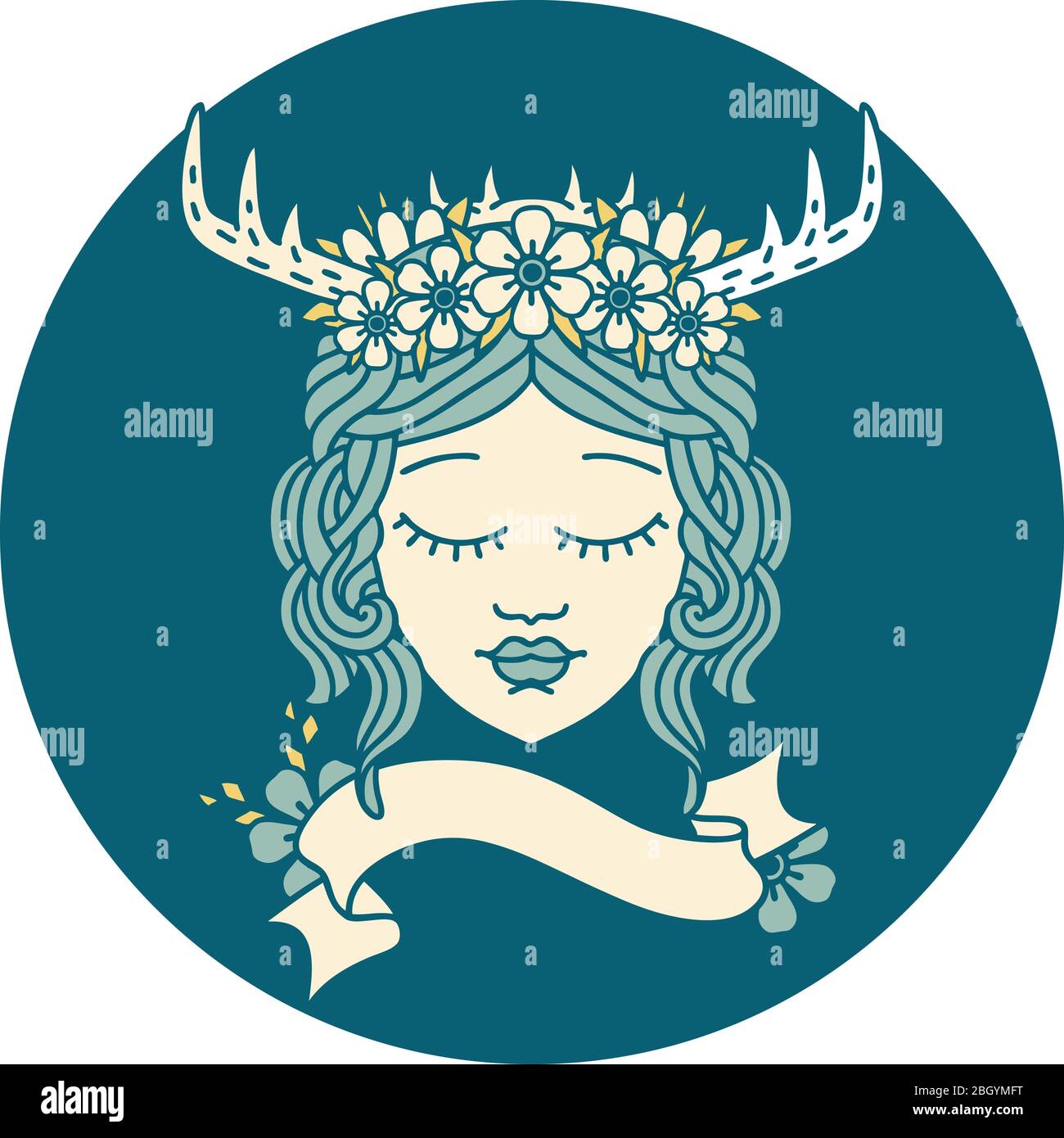 Retro Tattoo Style human druid Stock Vector Image & Art - Alamy