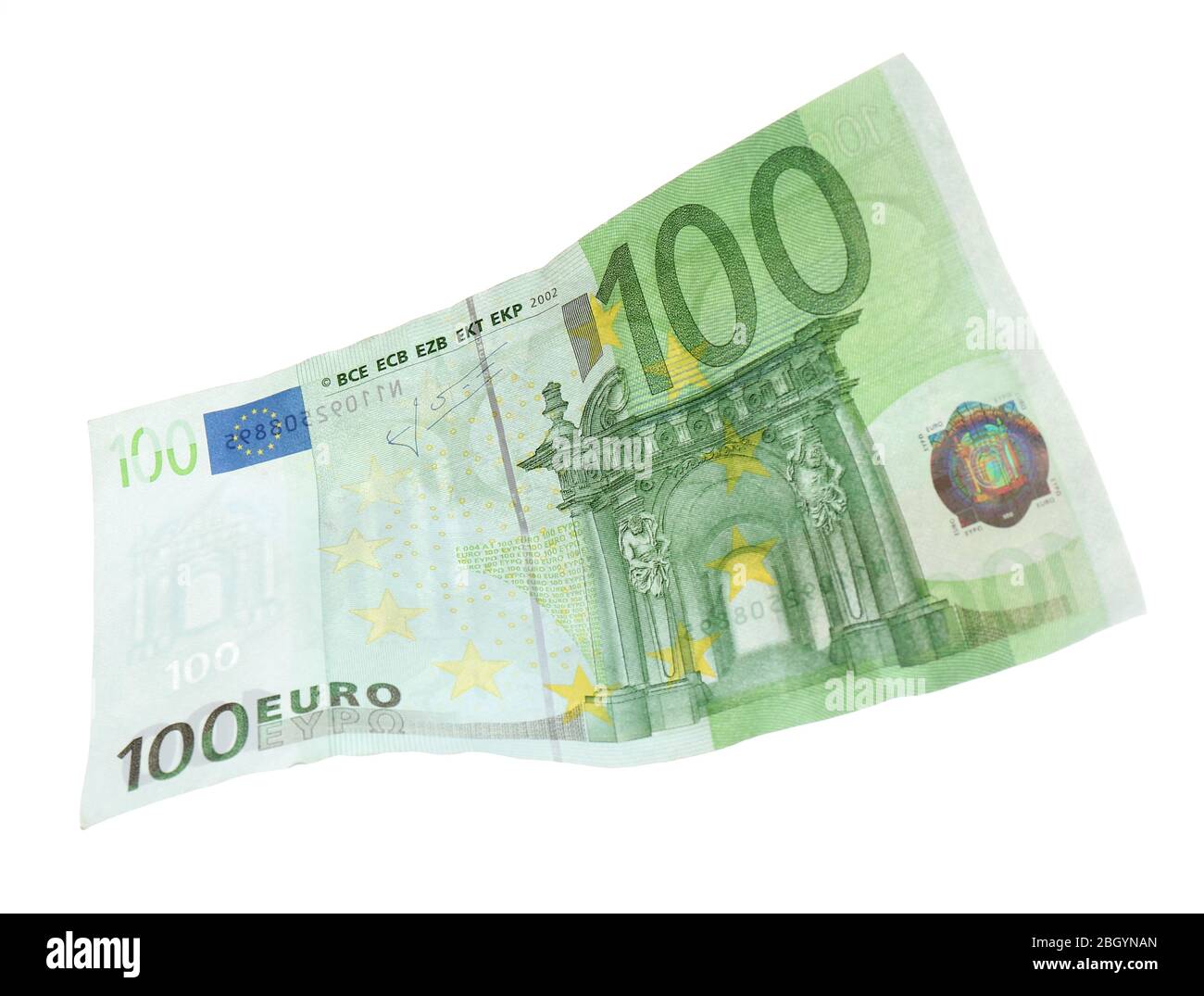 Euro banknote isolated on white Stock Photo - Alamy