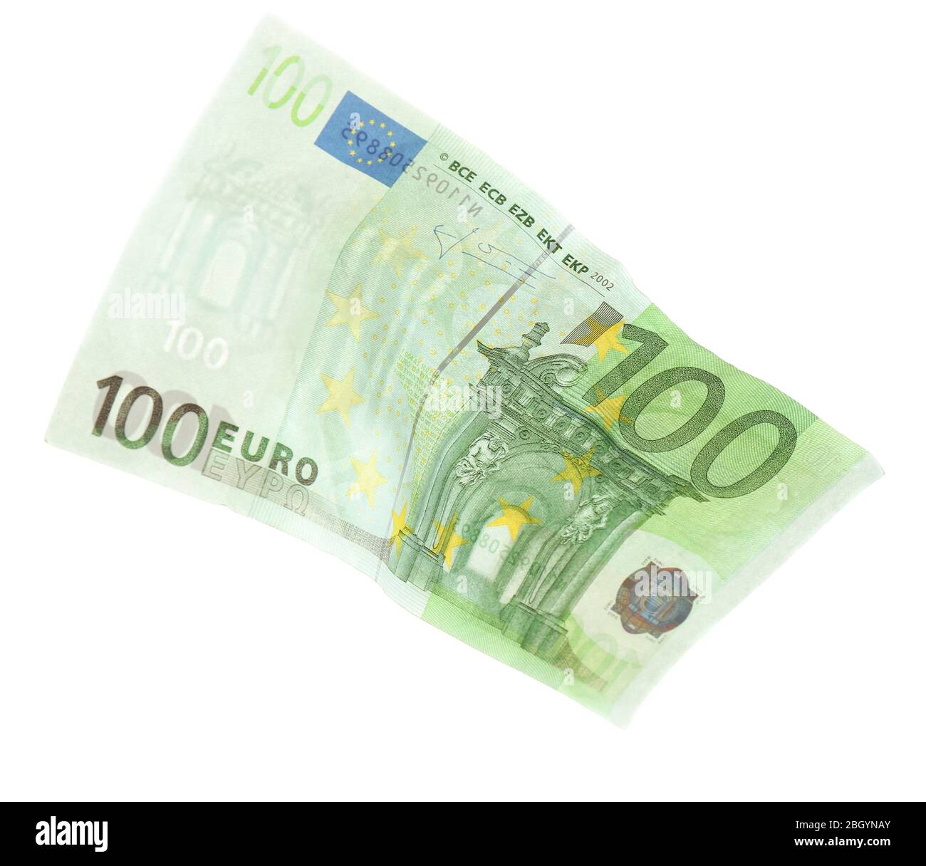 Euro banknote isolated on white Stock Photo - Alamy