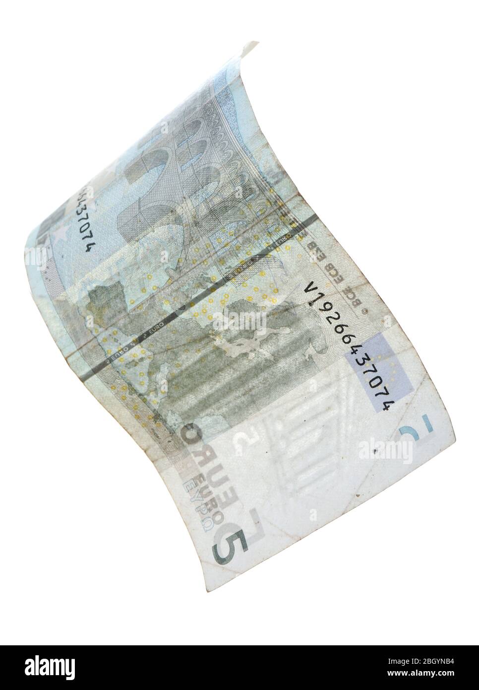 Euro banknote isolated on white Stock Photo - Alamy