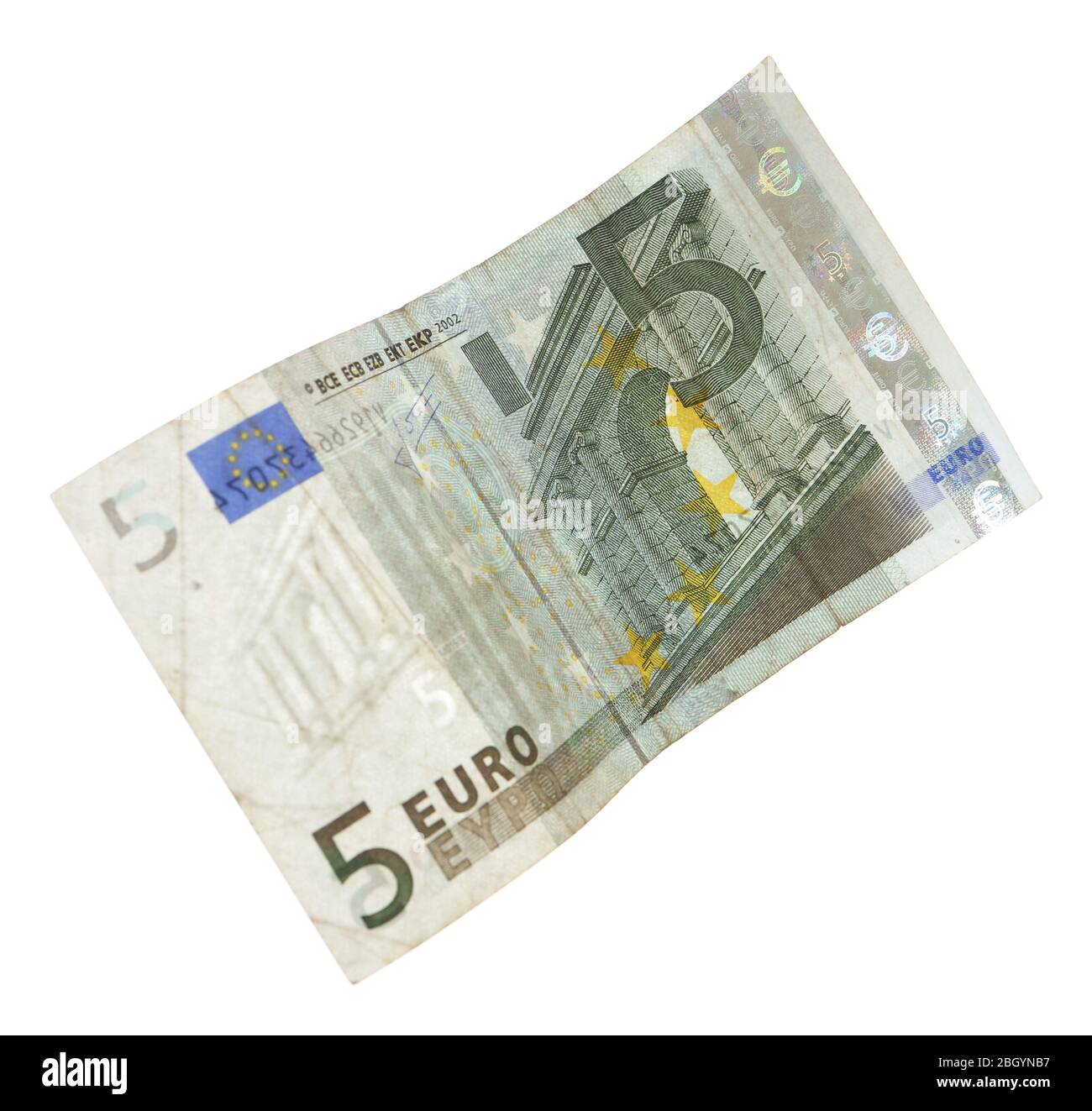 Euro banknote isolated on white Stock Photo - Alamy