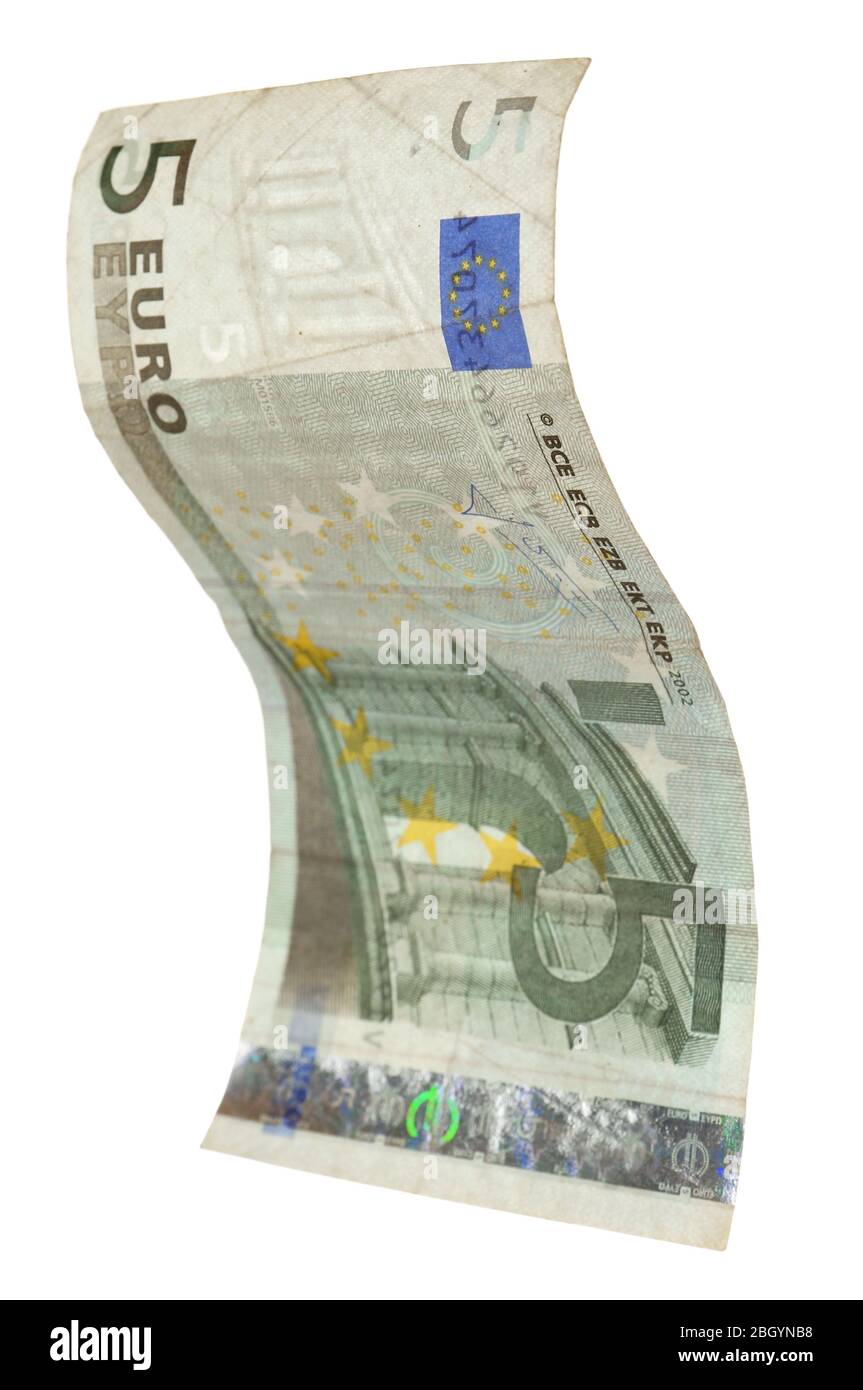 Euro banknote isolated on white Stock Photo - Alamy