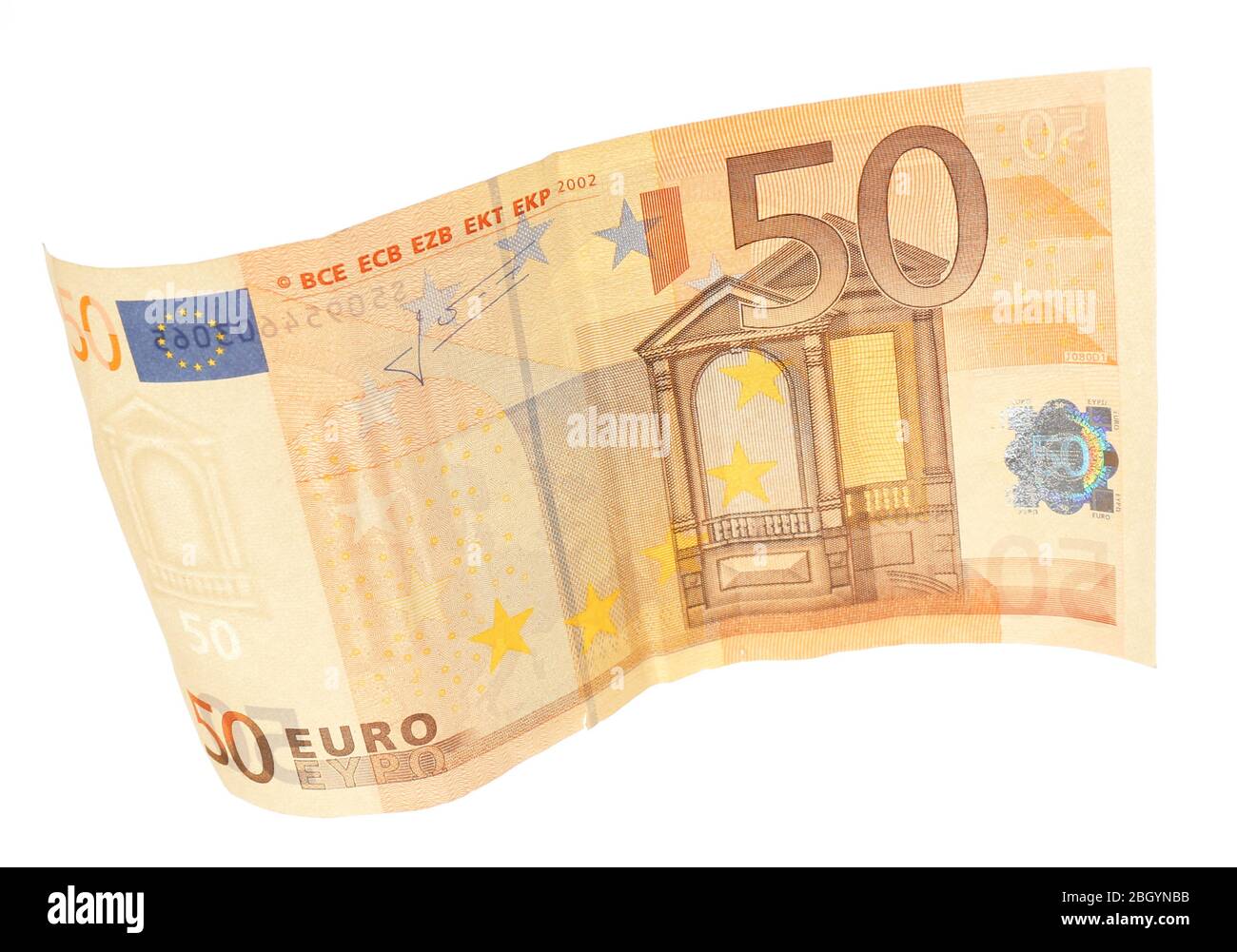 Euro banknote isolated on white Stock Photo - Alamy