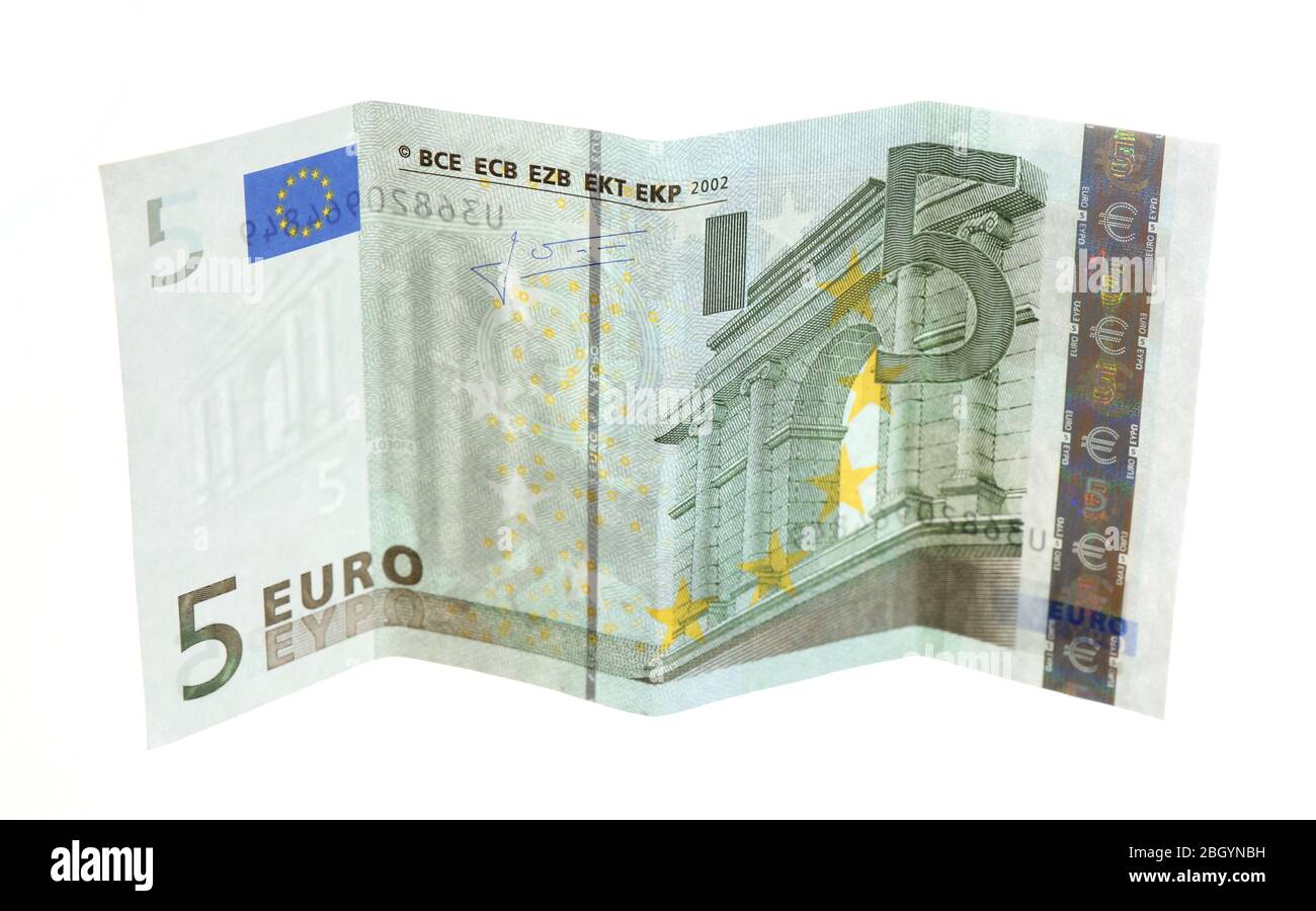Euro banknote isolated on white Stock Photo - Alamy