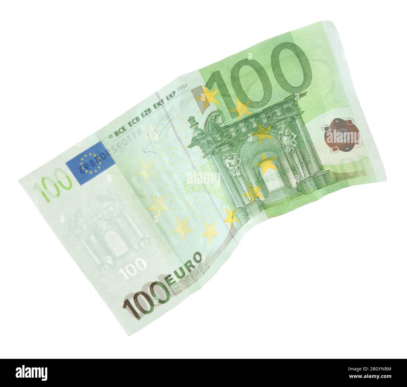 Euro banknote isolated on white Stock Photo - Alamy