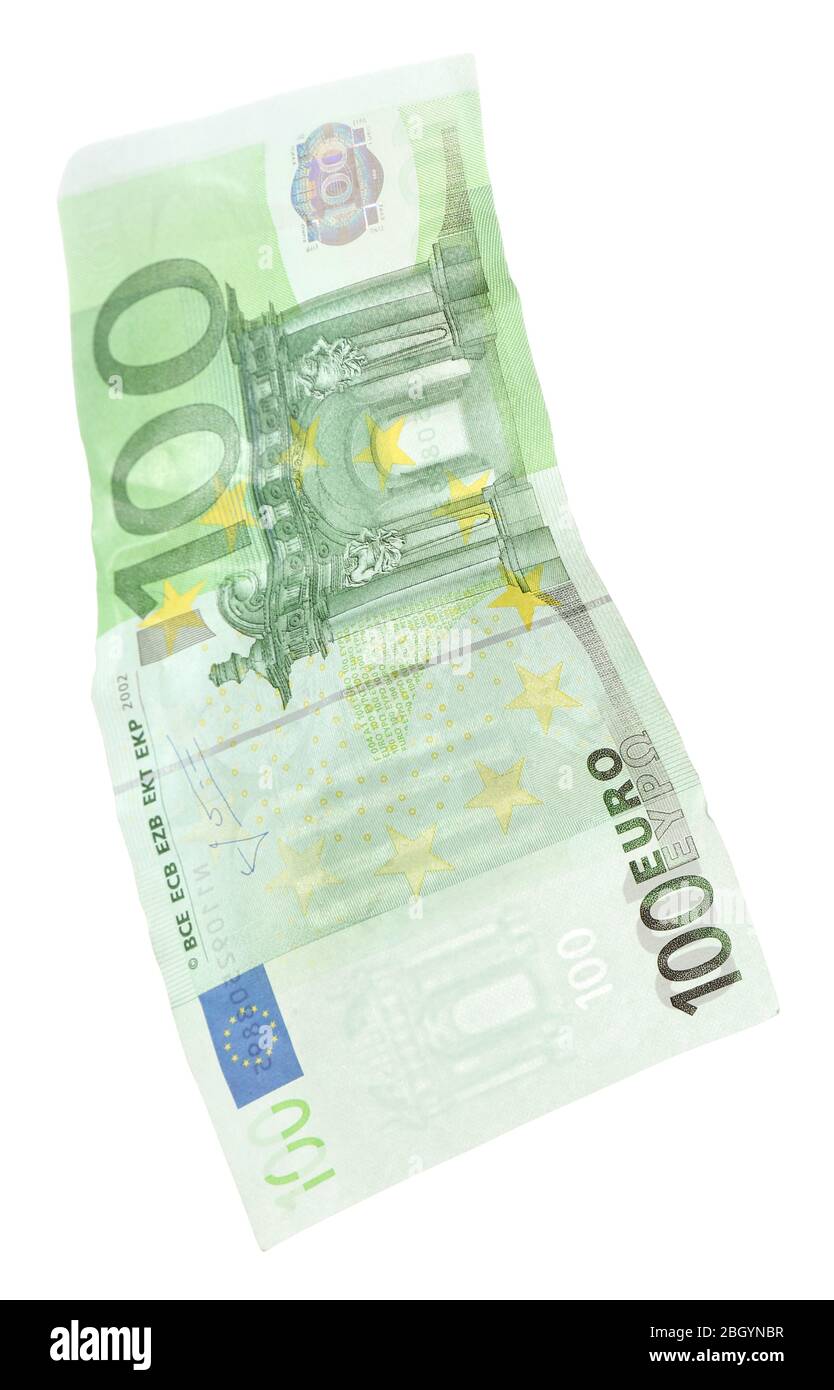 Euro banknote isolated on white Stock Photo - Alamy